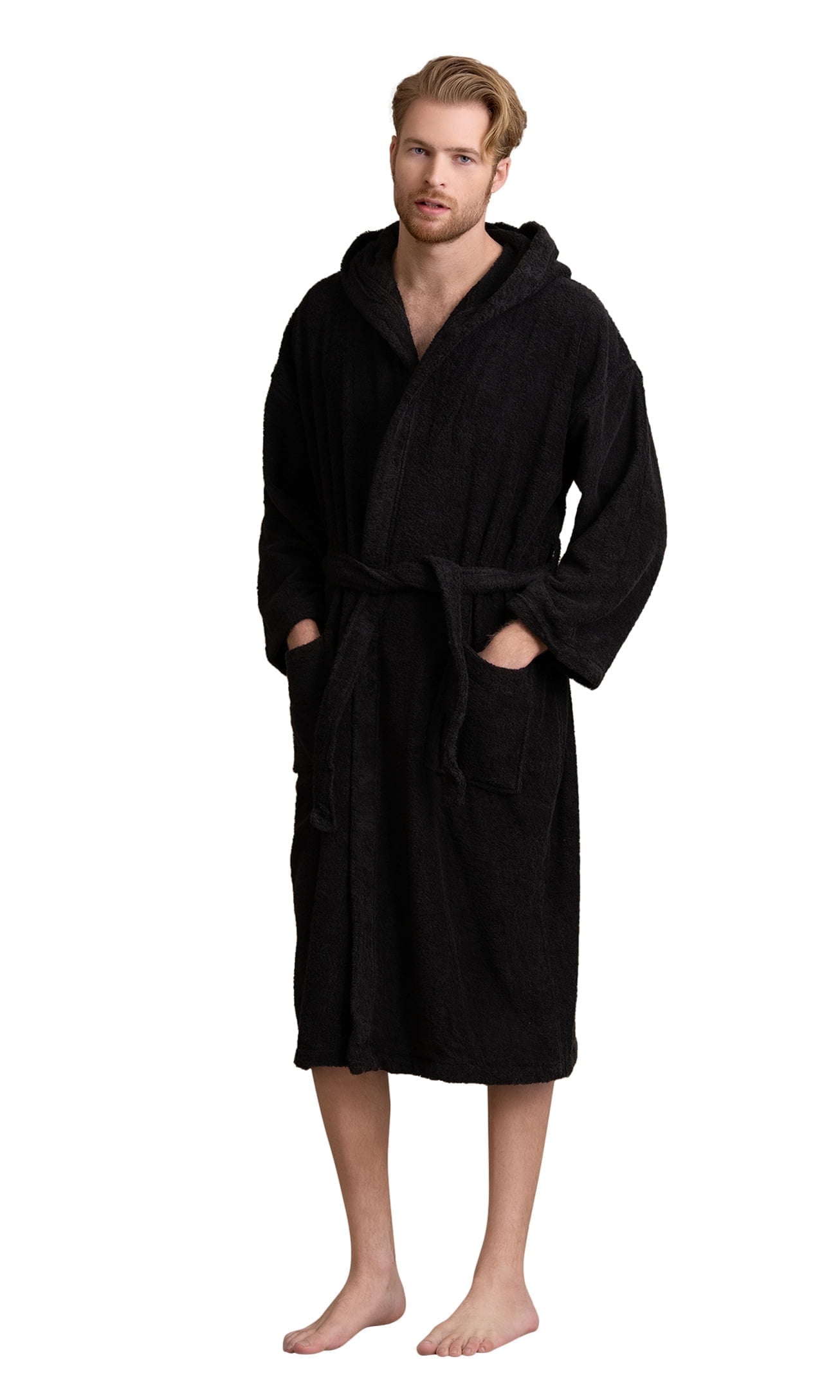 TOWELNROBE - Men's Terry Cotton Hooded Robe - Comfortable, Soft & Warm ...