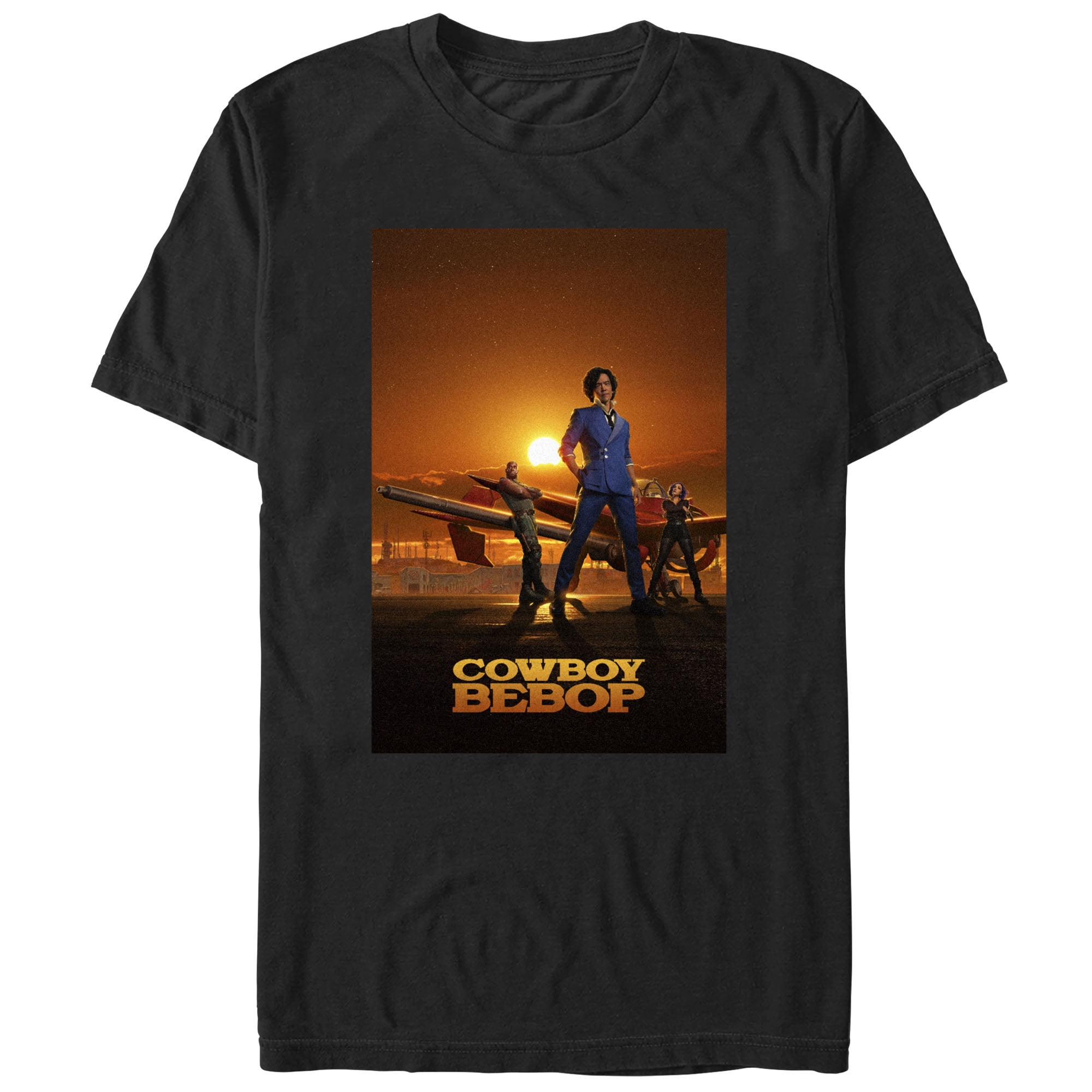 Men's Cowboy Bebop Sunset Poster Graphic Tee Black Medium - Walmart.com