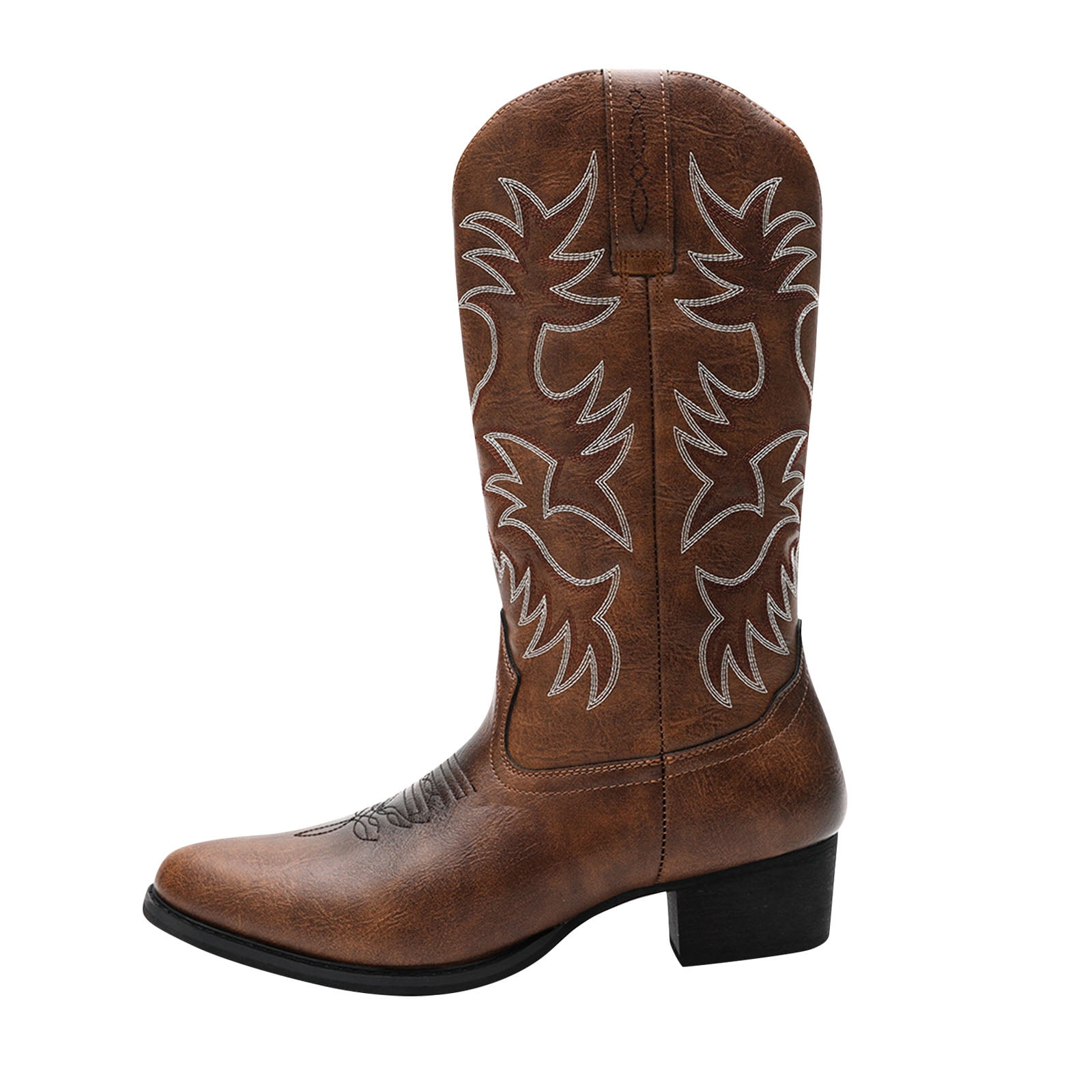 Men's Cowboy Boots in Western Style with Classic Embroidery: Square Toe ...