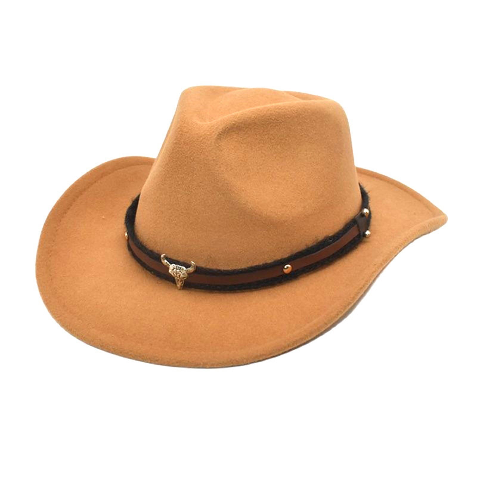 Men's Cowboy Hat Apricot Cowboy Hat Leather Cowboy Hat Country Outfits ...