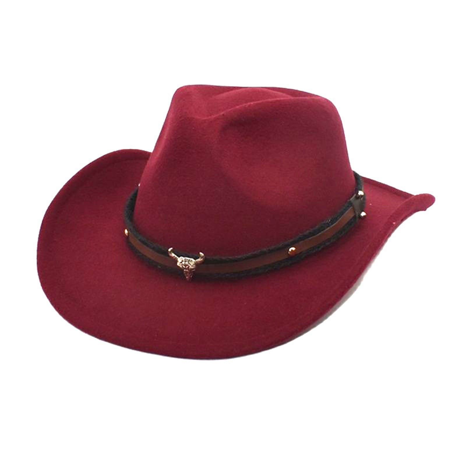 Men's Cowboy Hat Red Cowboy Hat Leather Cowboy Hat Funny Cow Boy Hat ...
