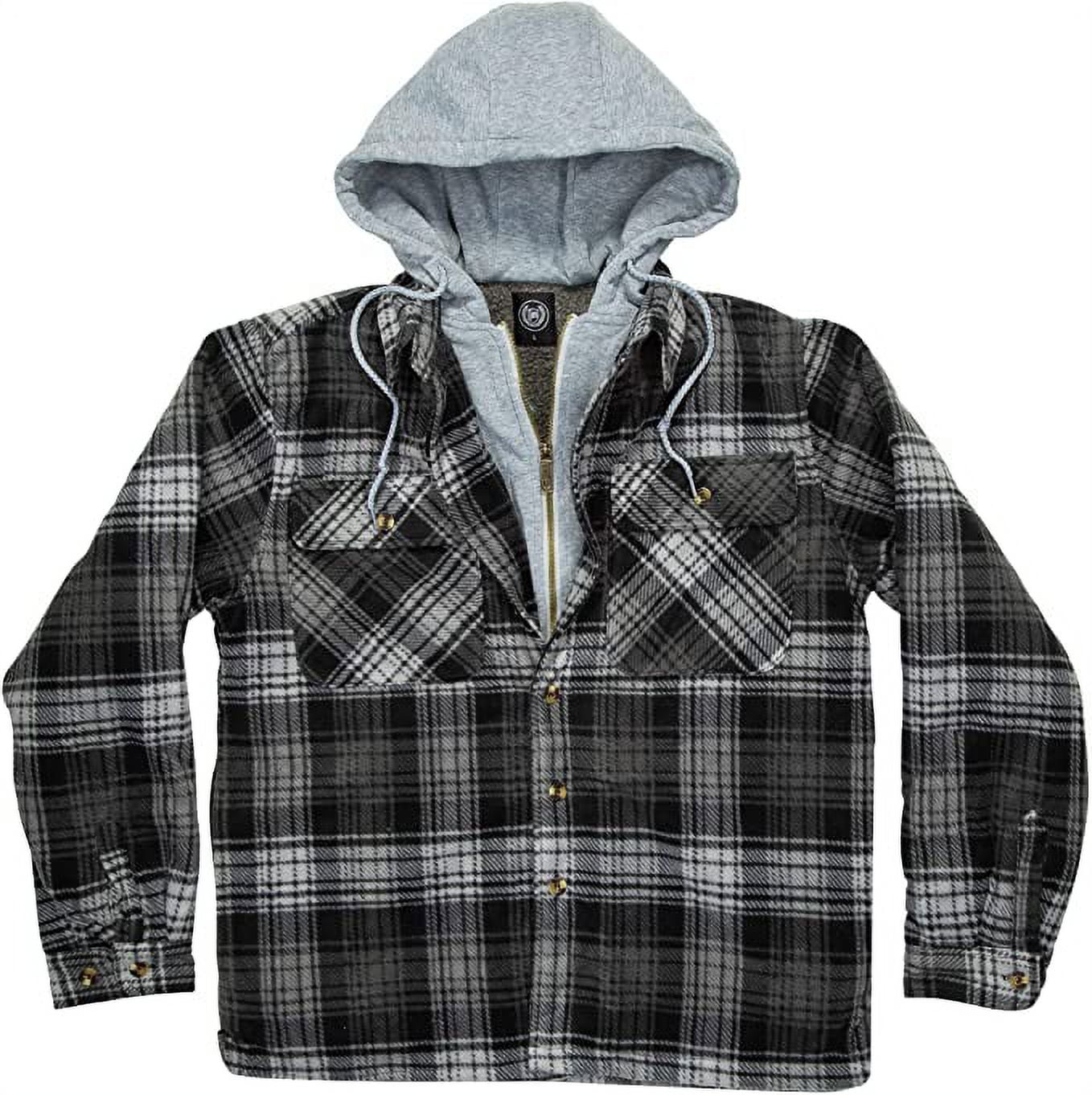 Men’s Cozy Fleece Sherpa Lined Hooded Jacket-1825-Design3-M - Walmart.com