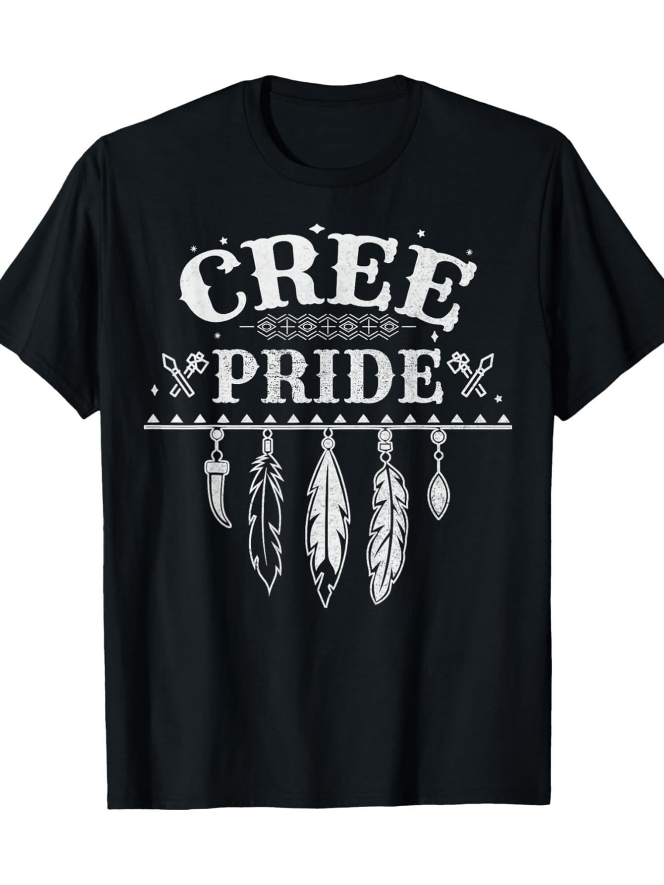 Men's Cree Pride Graphic T-Shirt - Black with White Feather ...