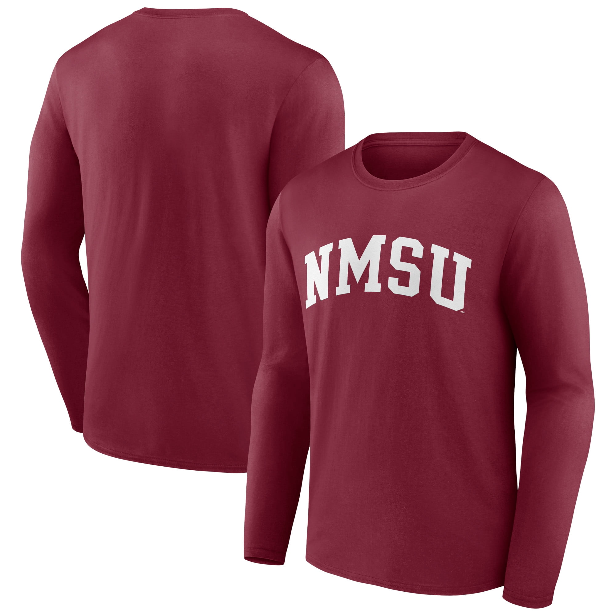 Men's Crimson New Mexico State Aggies Basic Arch Long Sleeve T-Shirt ...