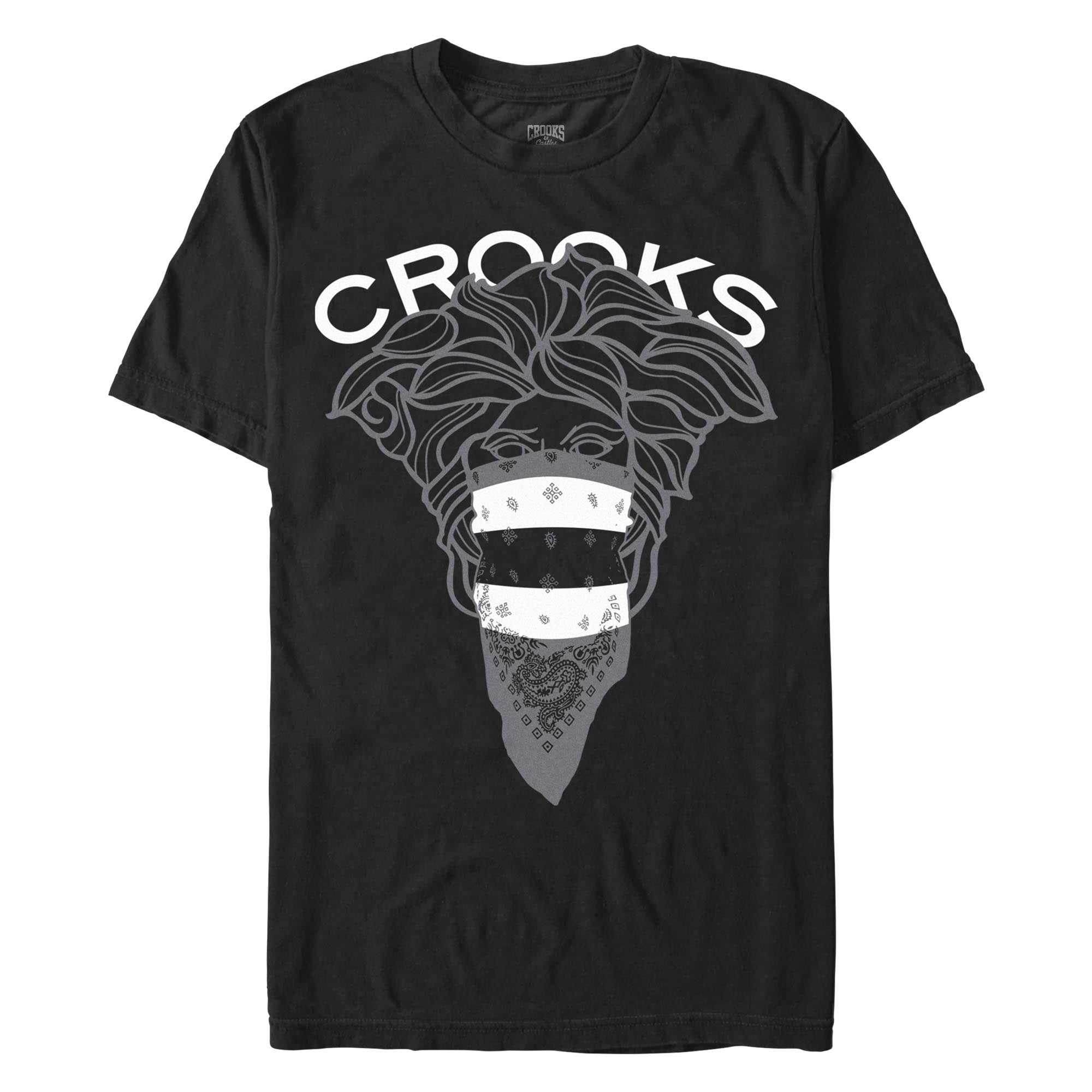 Men's Crooks & Castles Medusa Black and White Effect Graphic T-Shirt ...