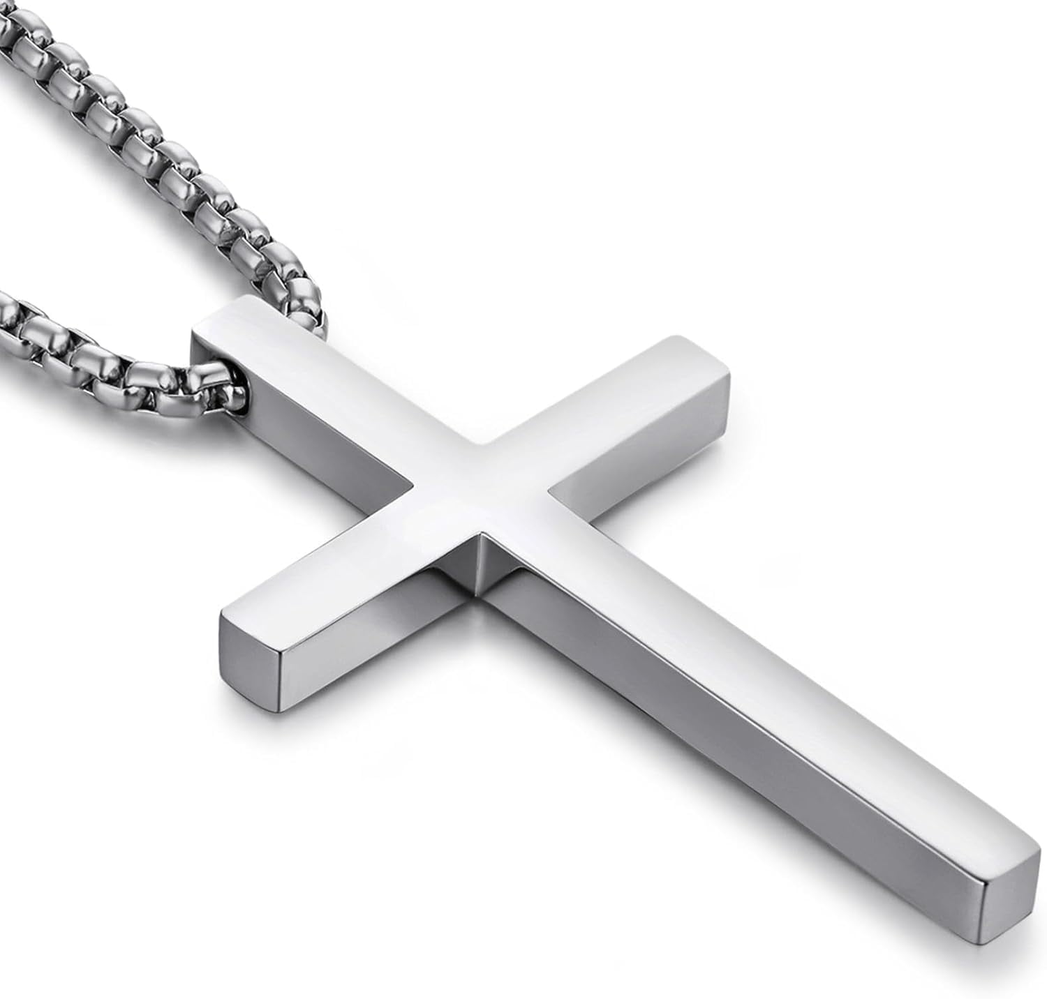 Men's Cross Necklace 316L Stainless Steel Large Heavy Cross Pendant for ...