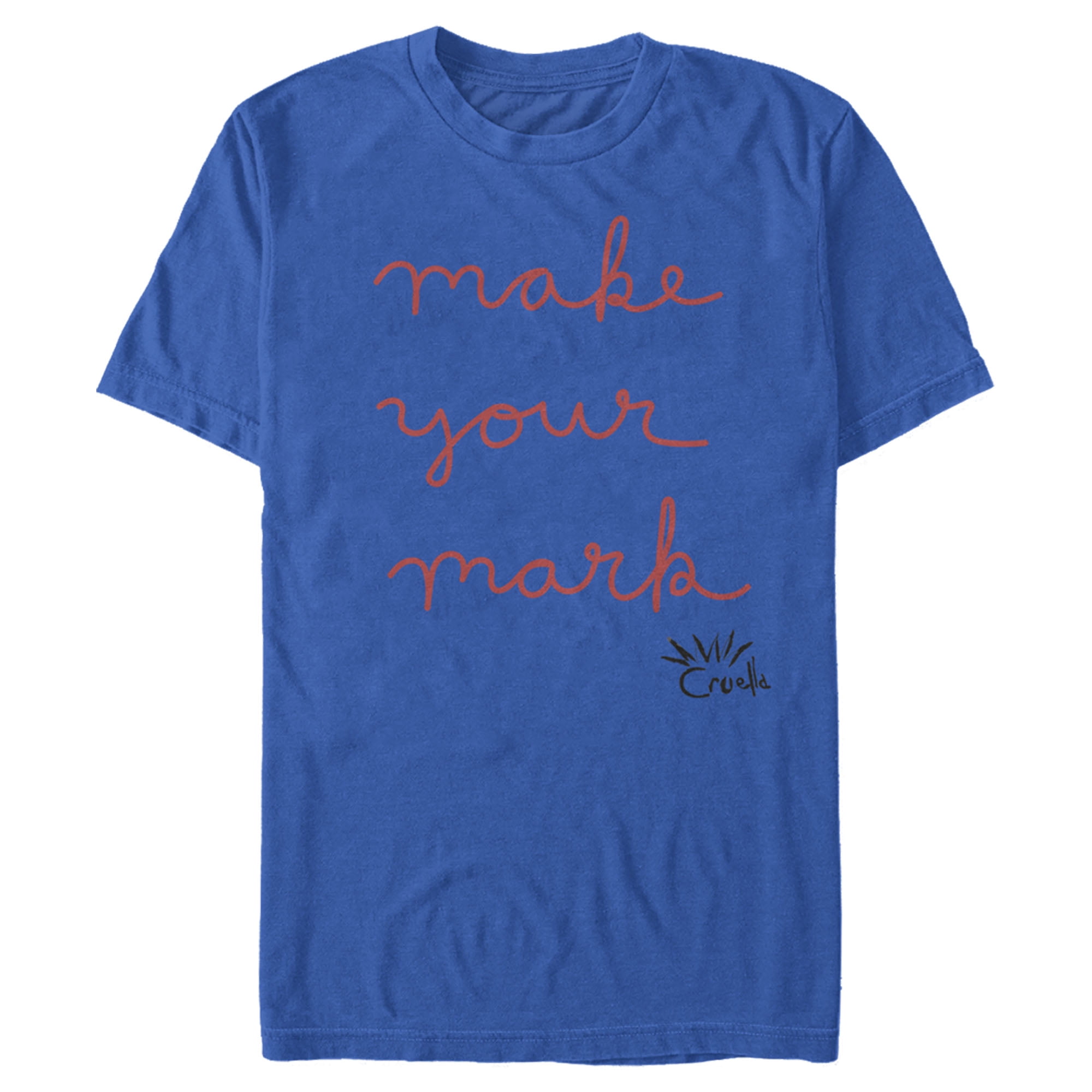 Men's Cruella Make Your Mark Cursive Writing Graphic Tee Royal Blue ...