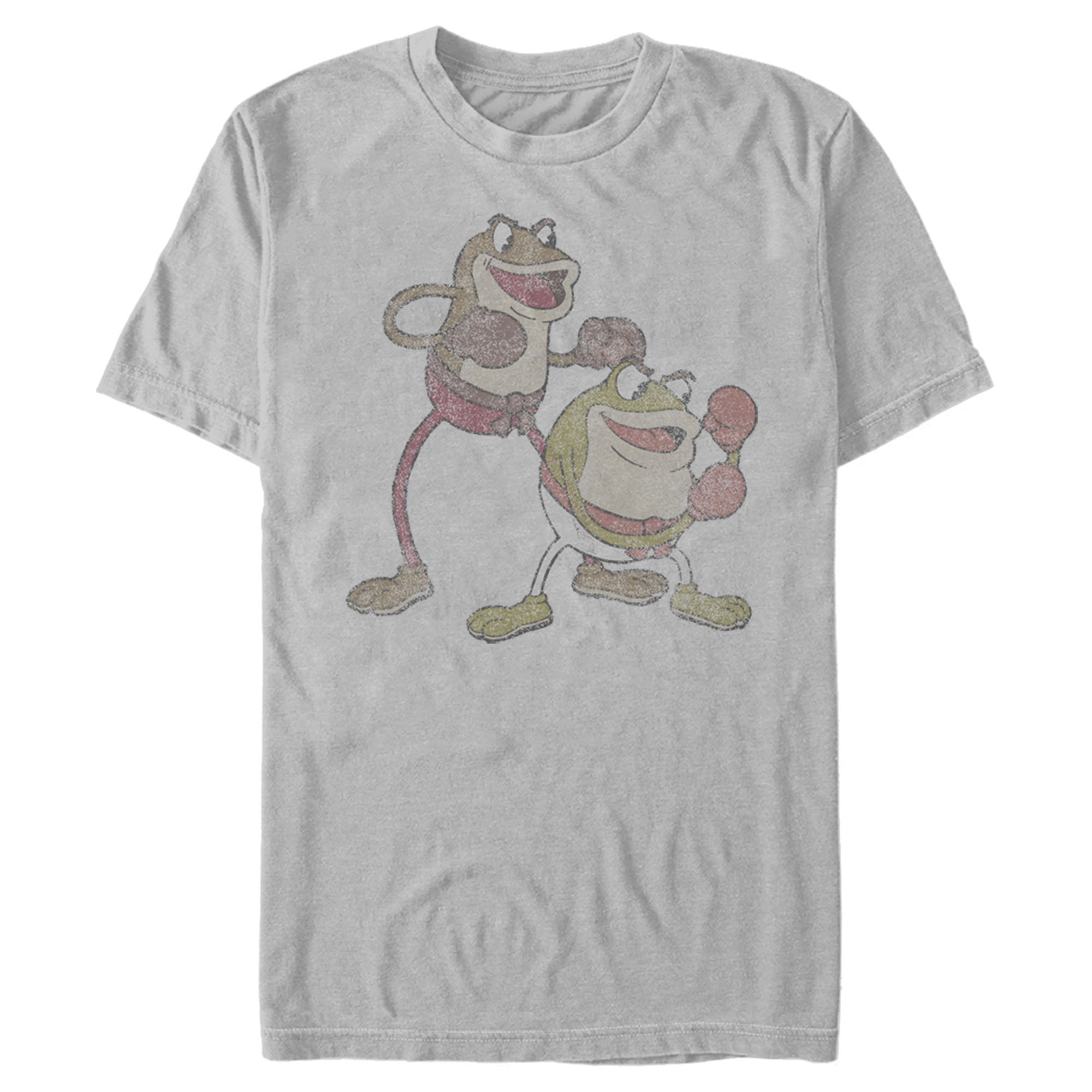Men's Cuphead Boxing Duo Ribby and Croaks Graphic Tee Silver Small ...