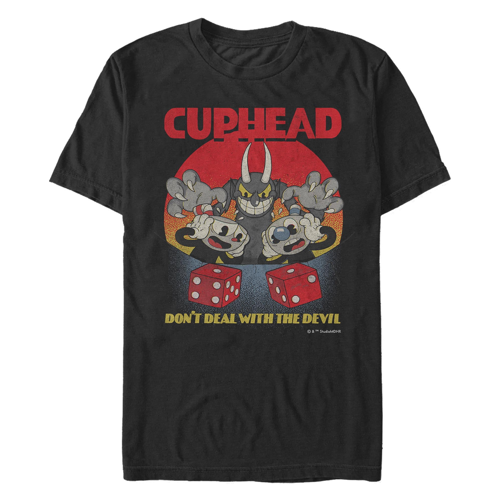Men's Cuphead Don't Deal With the Devil Snake Eyes Graphic T-Shirt ...