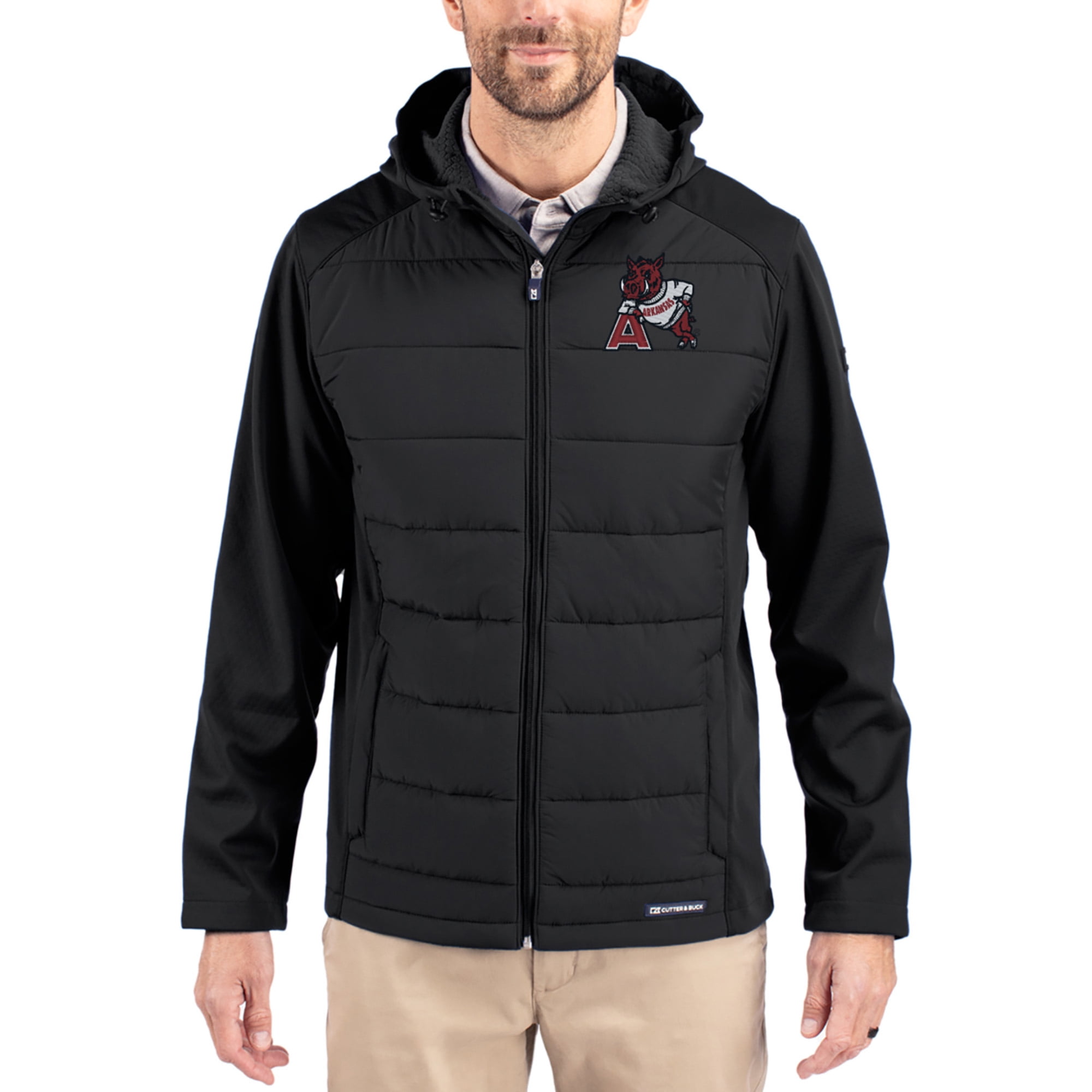 Men's Cutter & Buck Black Arkansas Razorbacks Evoke Hybrid Eco ...