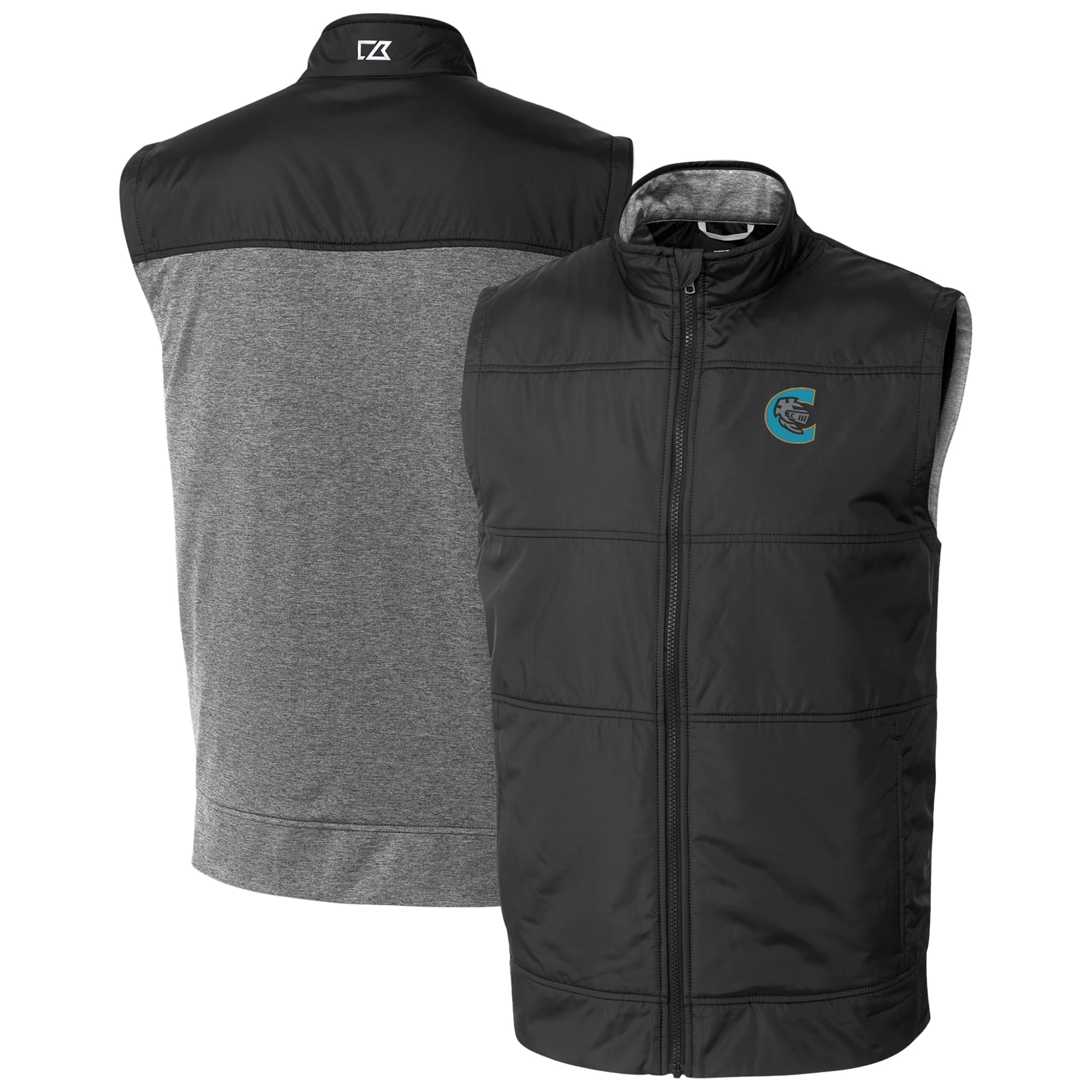 Men's Cutter & Buck Black Charlotte Knights Stealth Hybrid Quilted Full ...