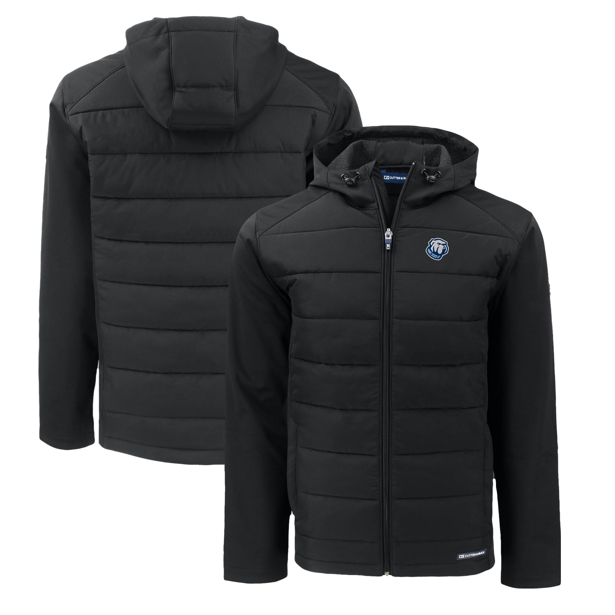 Men's Cutter & Buck Black Citadel Bulldogs Evoke Hybrid Eco Softshell ...