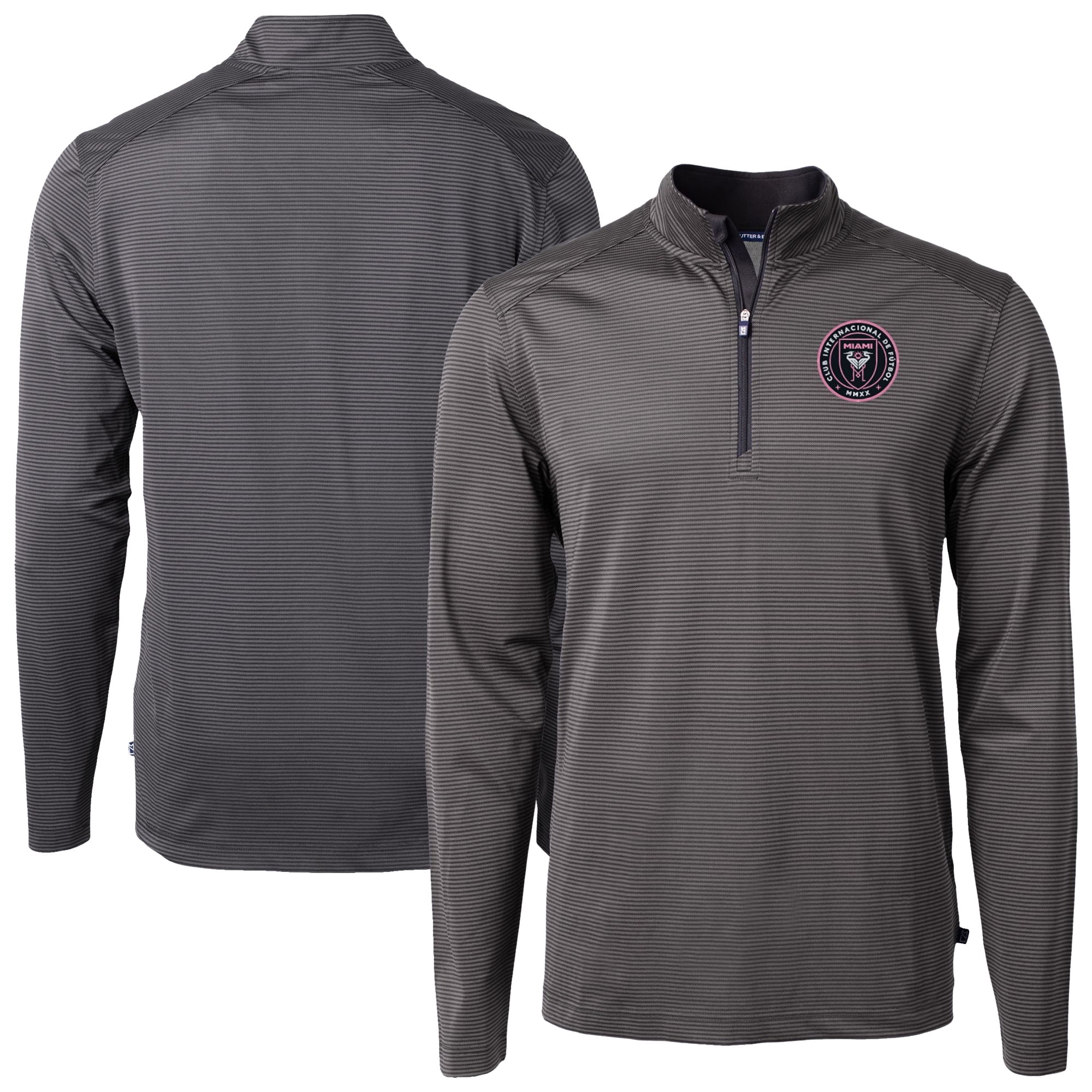 Men's Cutter & Buck Black Inter Miami CF DryTec Virtue Eco Pique Micro ...