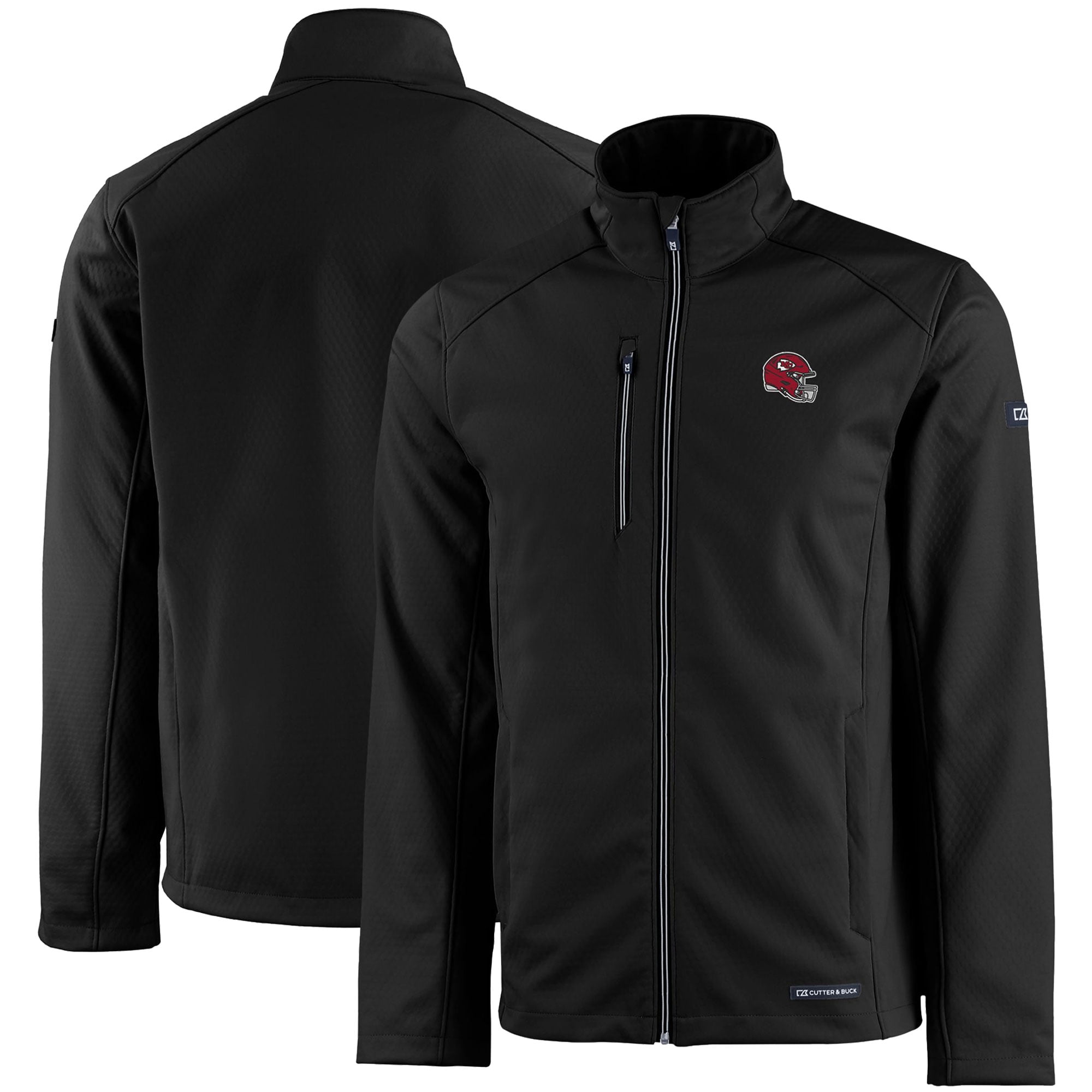 Men's Cutter & Buck Black Kansas City Chiefs Evoke Eco Softshell ...