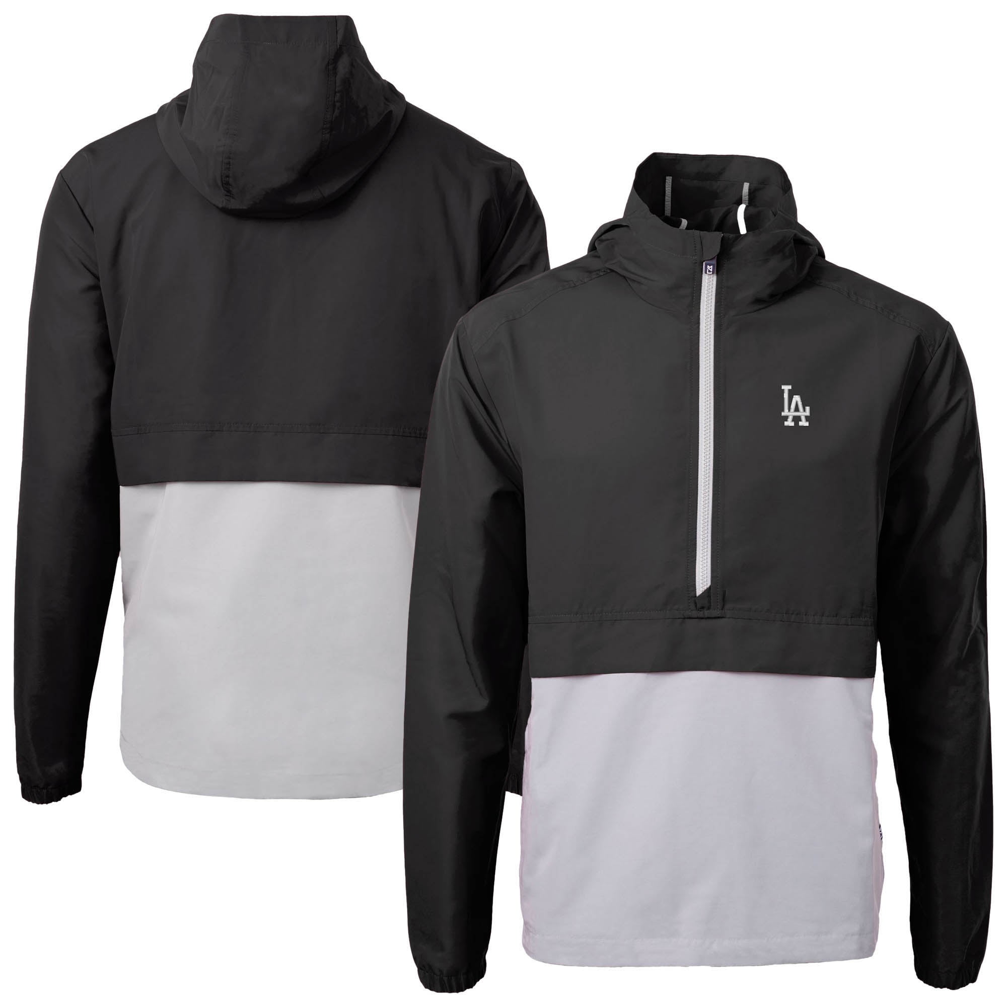 Men's Cutter & Buck Black Los Angeles Dodgers Charter Eco Recycled Half ...