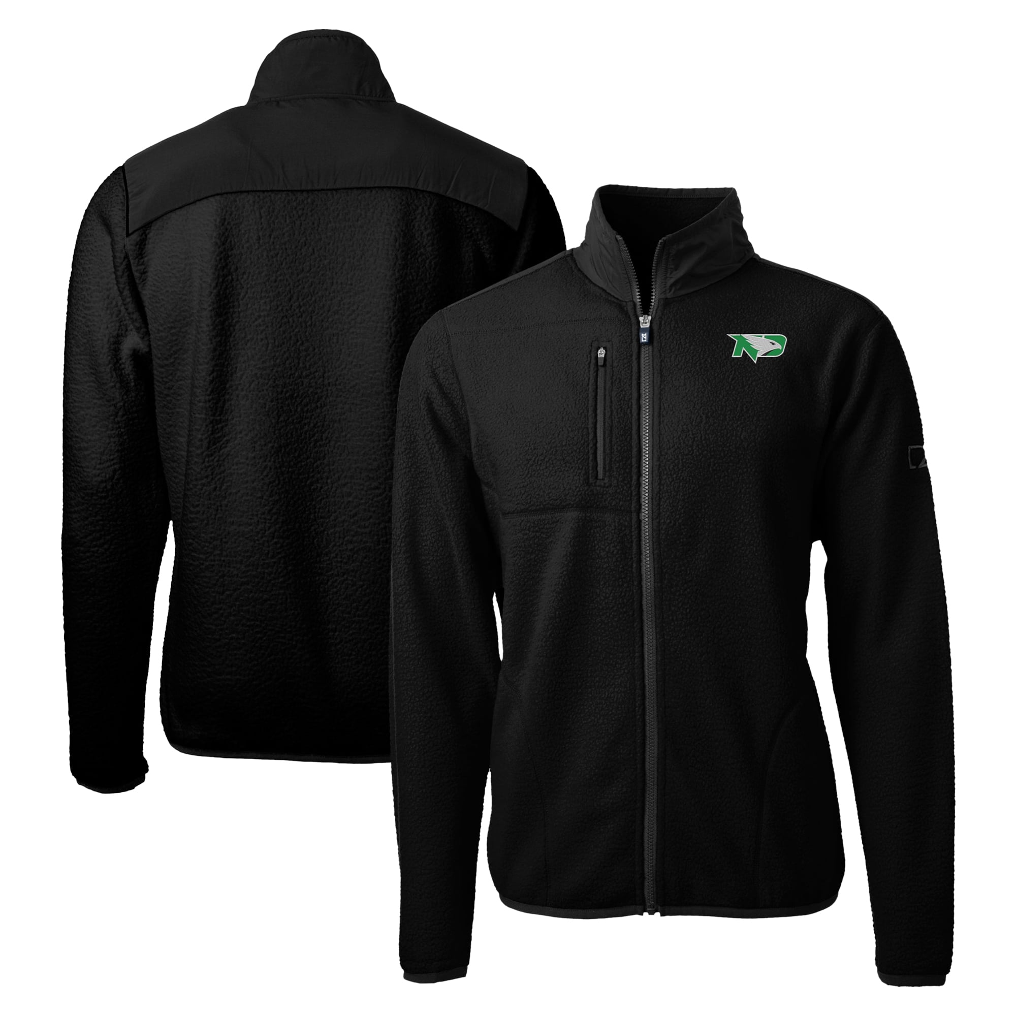 Men's Cutter & Buck Black North Dakota Cascade Eco Sherpa Fleece Full ...