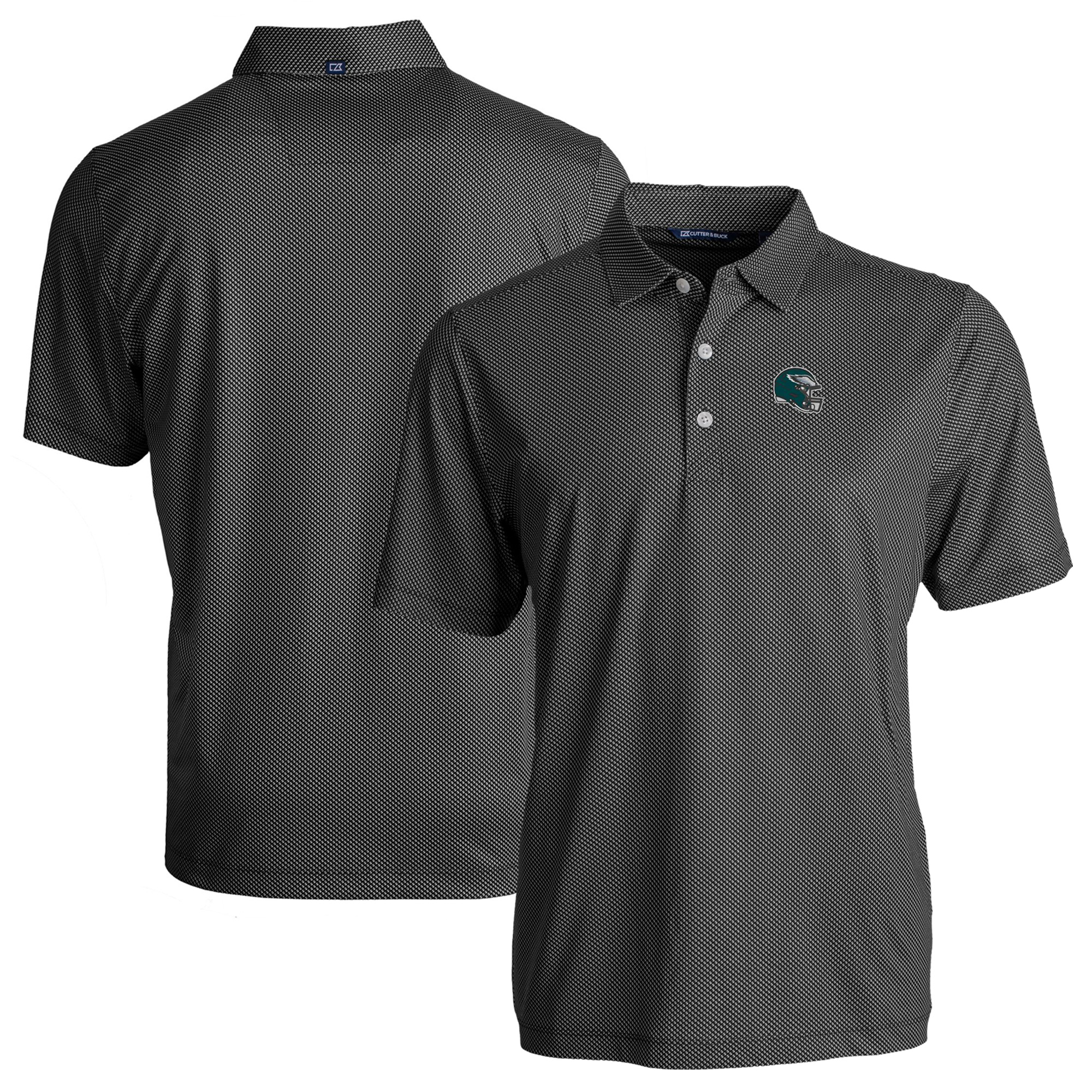 Men's Cutter & Buck Black Philadelphia Eagles Helmet Big & Tall Pike ...