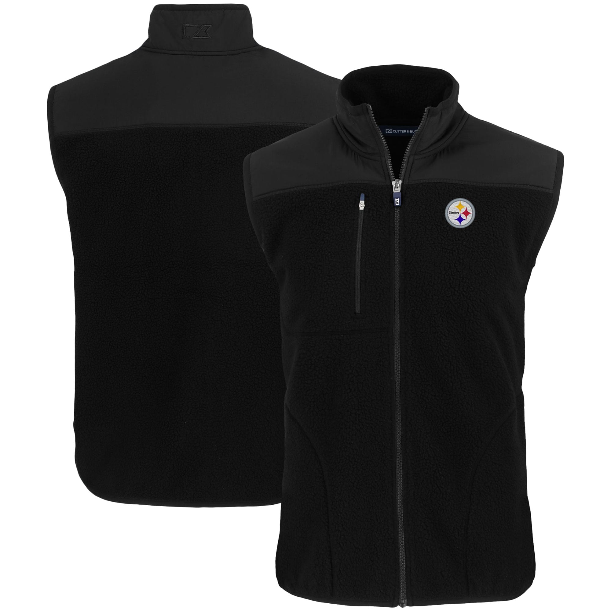 Men's Cutter & Buck Black Pittsburgh Steelers Primary Mark Cascade Eco ...