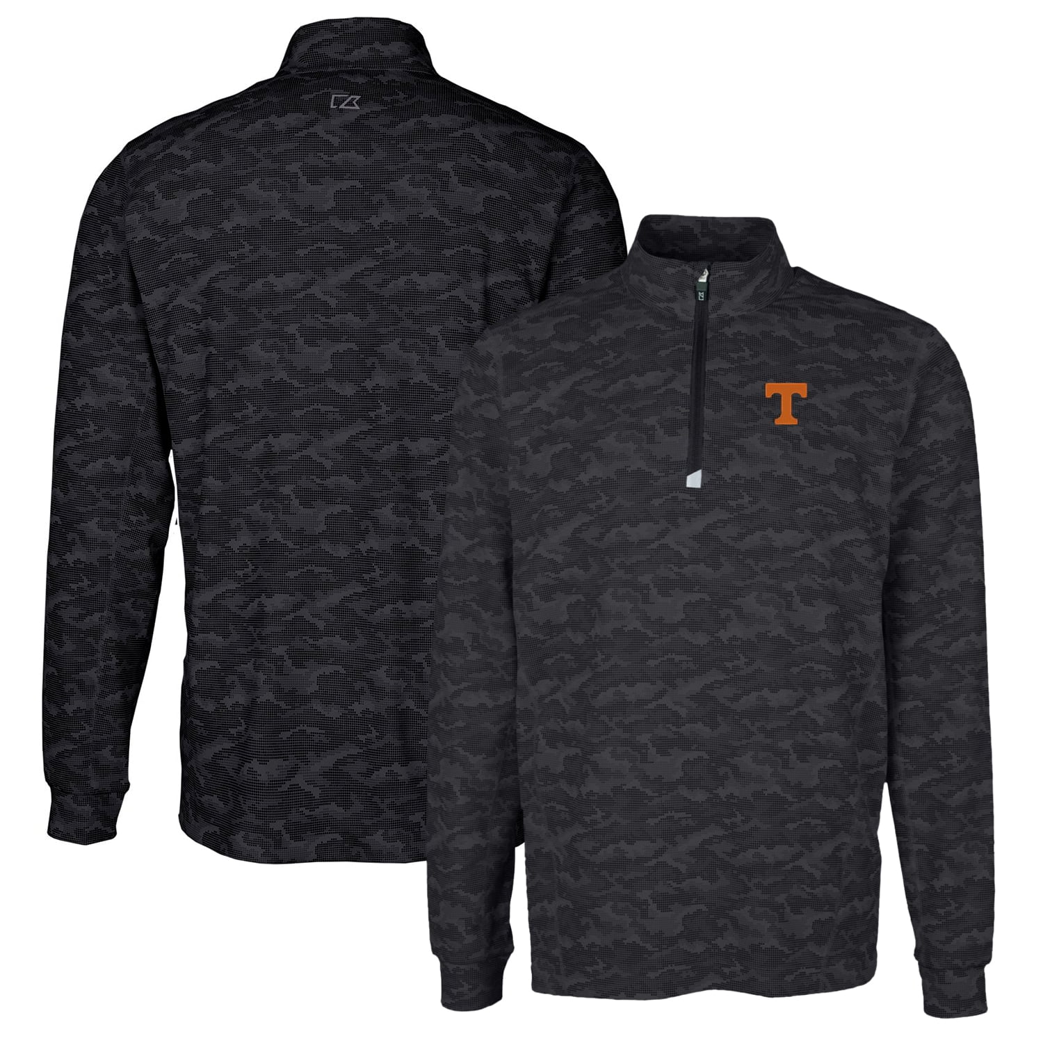 Men's Cutter & Buck Black Tennessee Volunteers Traverse Camo Print ...