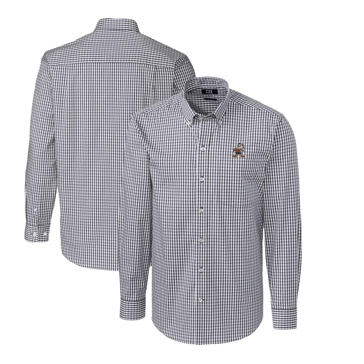Men's Cutter & Buck Charcoal Cleveland Browns Throwback Logo Easy Care ...
