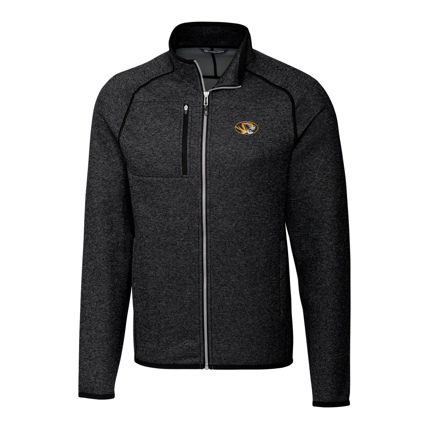 Men's Cutter & Buck Charcoal Missouri Tigers Mainsail Full-Zip Jacket ...