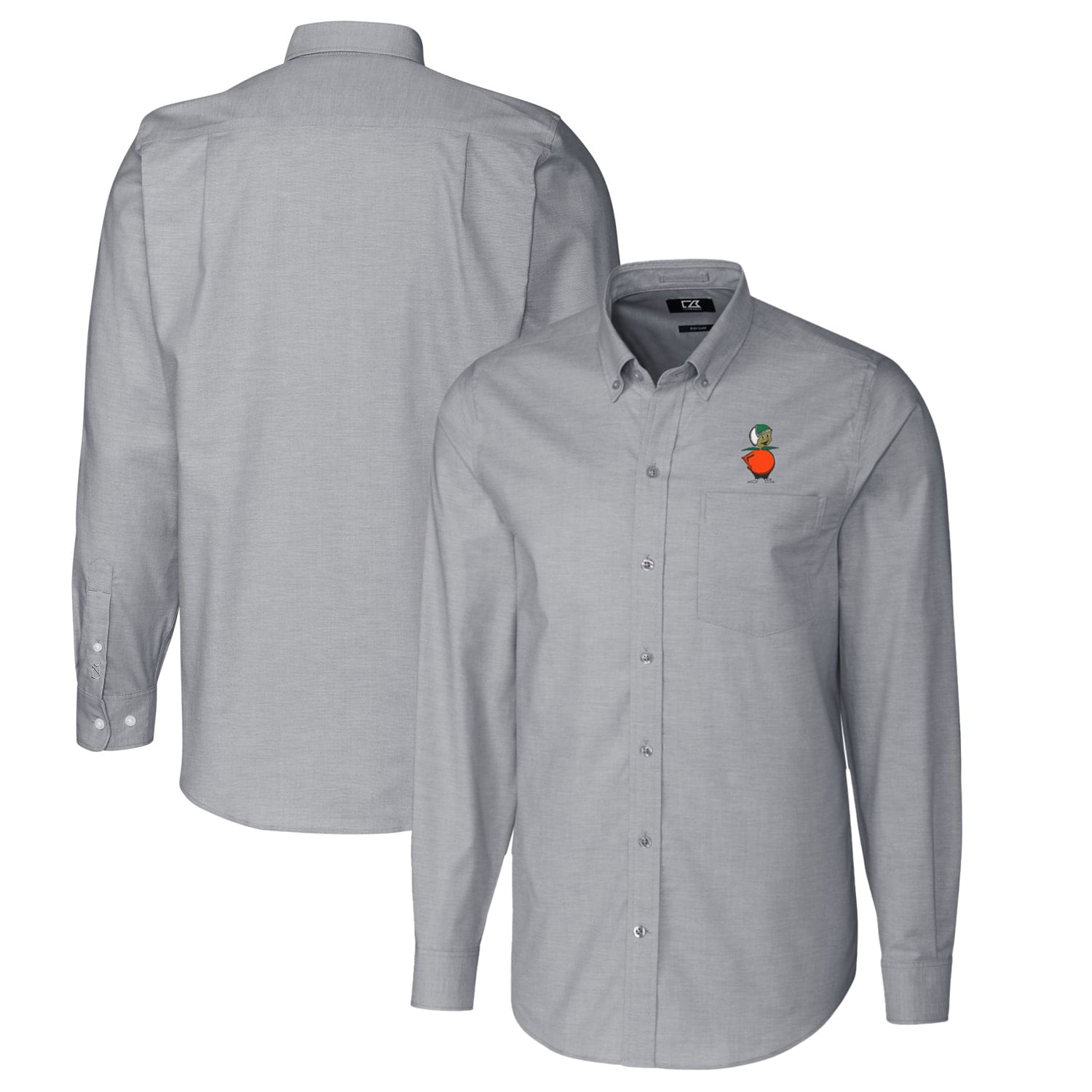 Men's Cutter & Buck Charcoal UCF Knights Vault Stretch Oxford Long ...