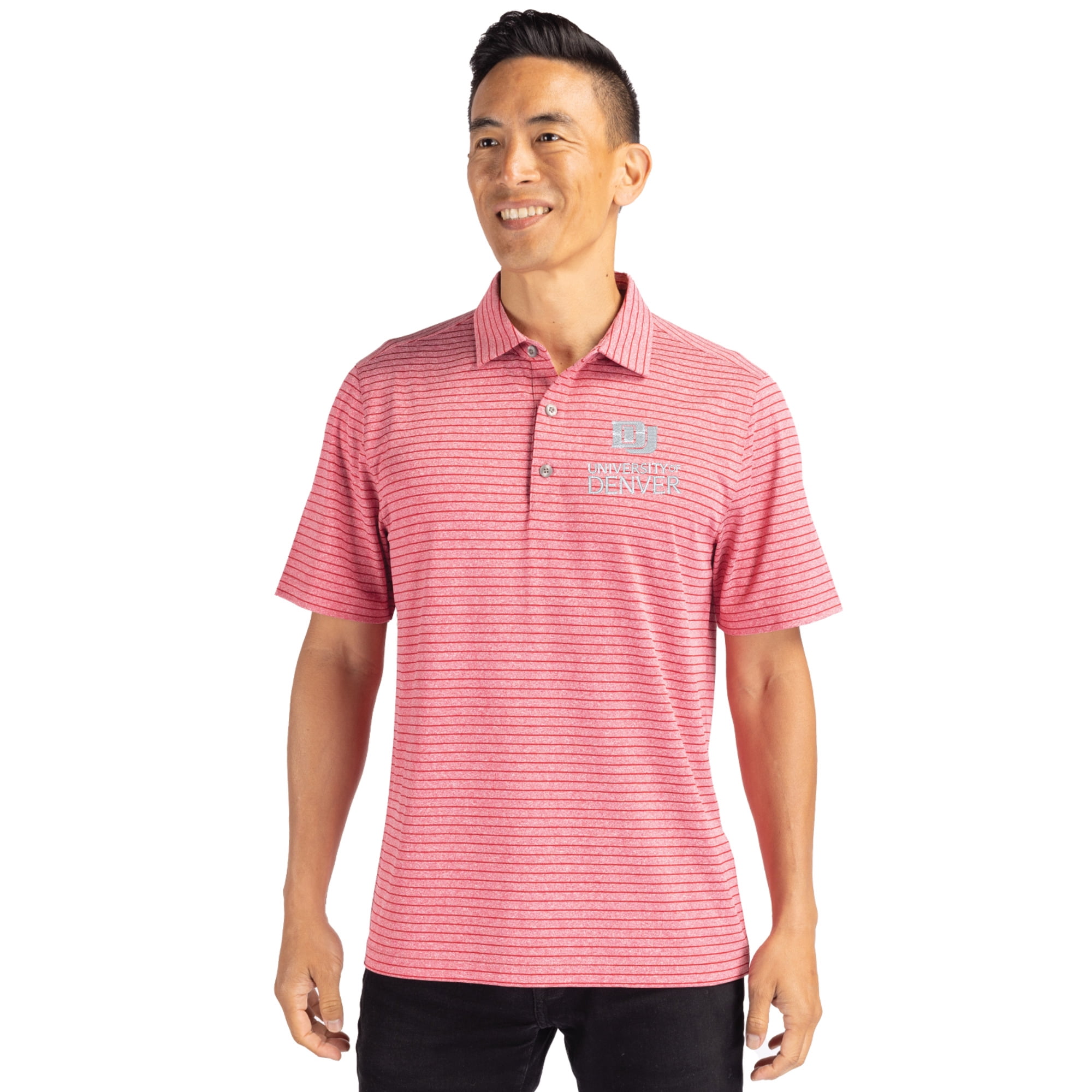 Men's Cutter & Buck Crimson/White Denver Pioneers Forge Eco Double ...