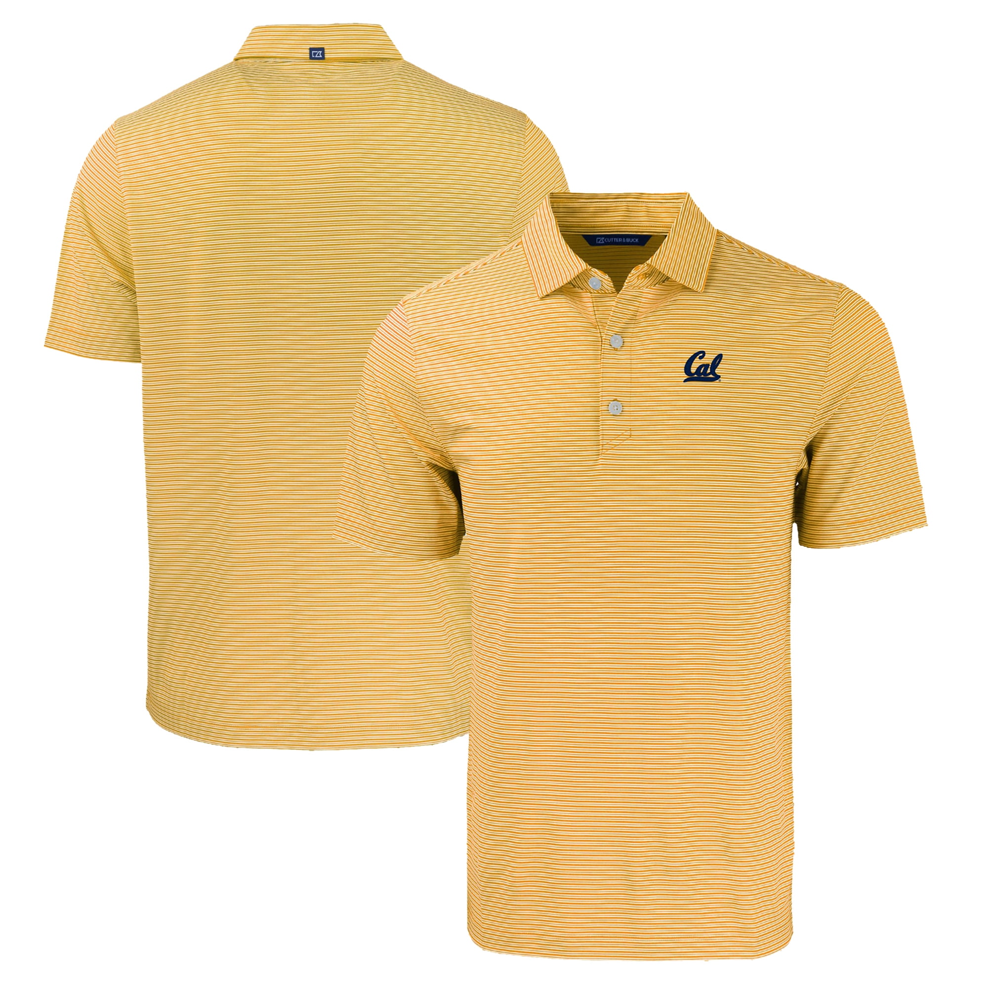 Men's Cutter & Buck Gold/White Cal Bears Forge Eco Double Stripe ...