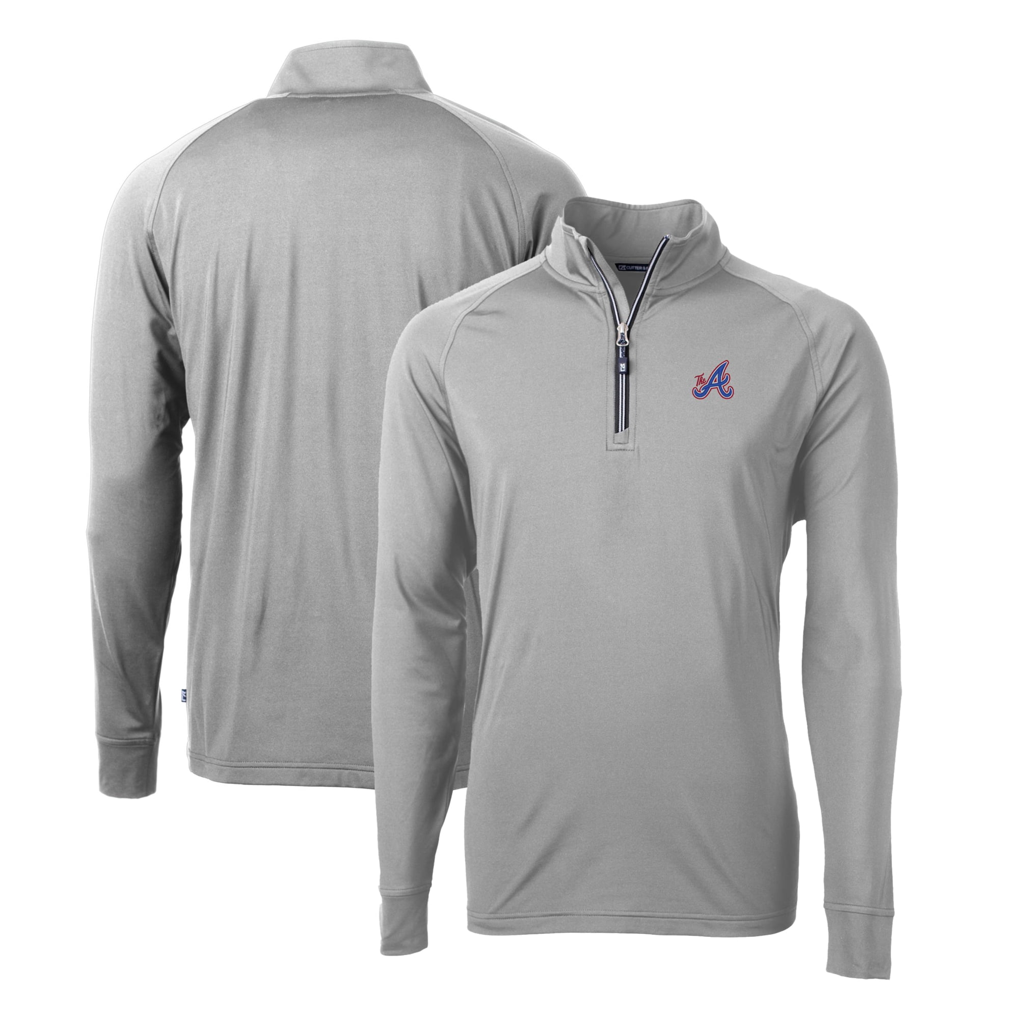 Men's Cutter & Buck Gray Atlanta Braves City Connect Big & Tall Adapt Eco Knit Stretch Recycled ...