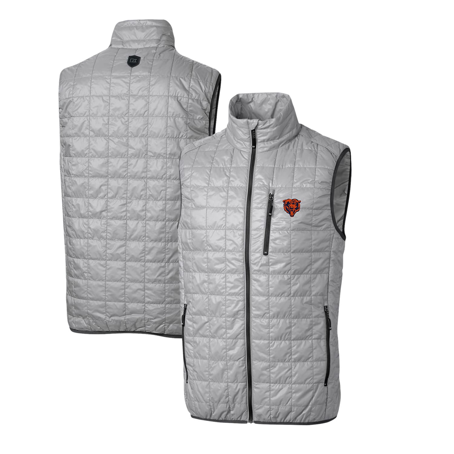 Men's Cutter & Buck Gray Chicago Bears Throwback Logo Rainier PrimaLoft ...