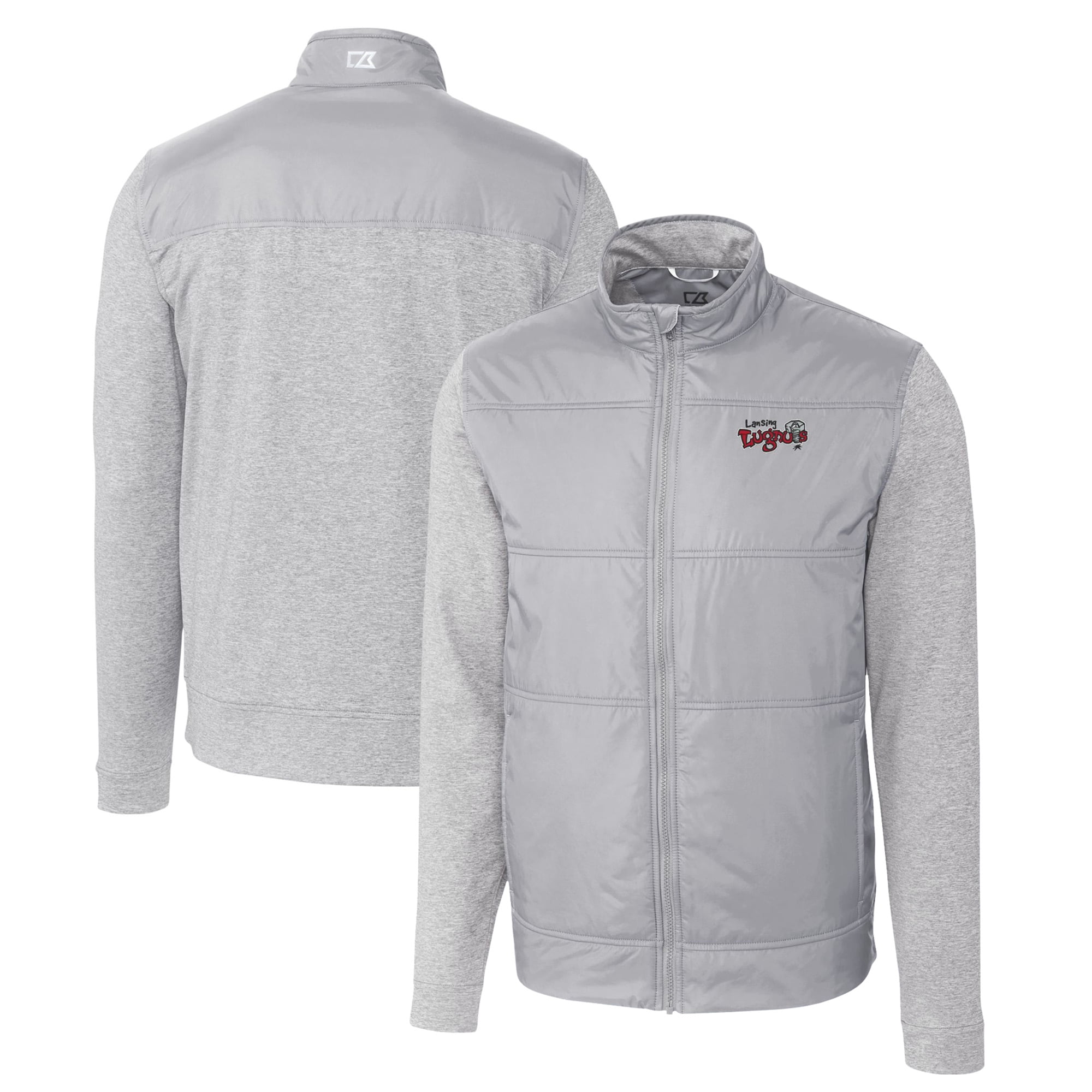 Men's Cutter & Buck Gray Lansing Lugnuts Stealth Hybrid Quilted Full ...