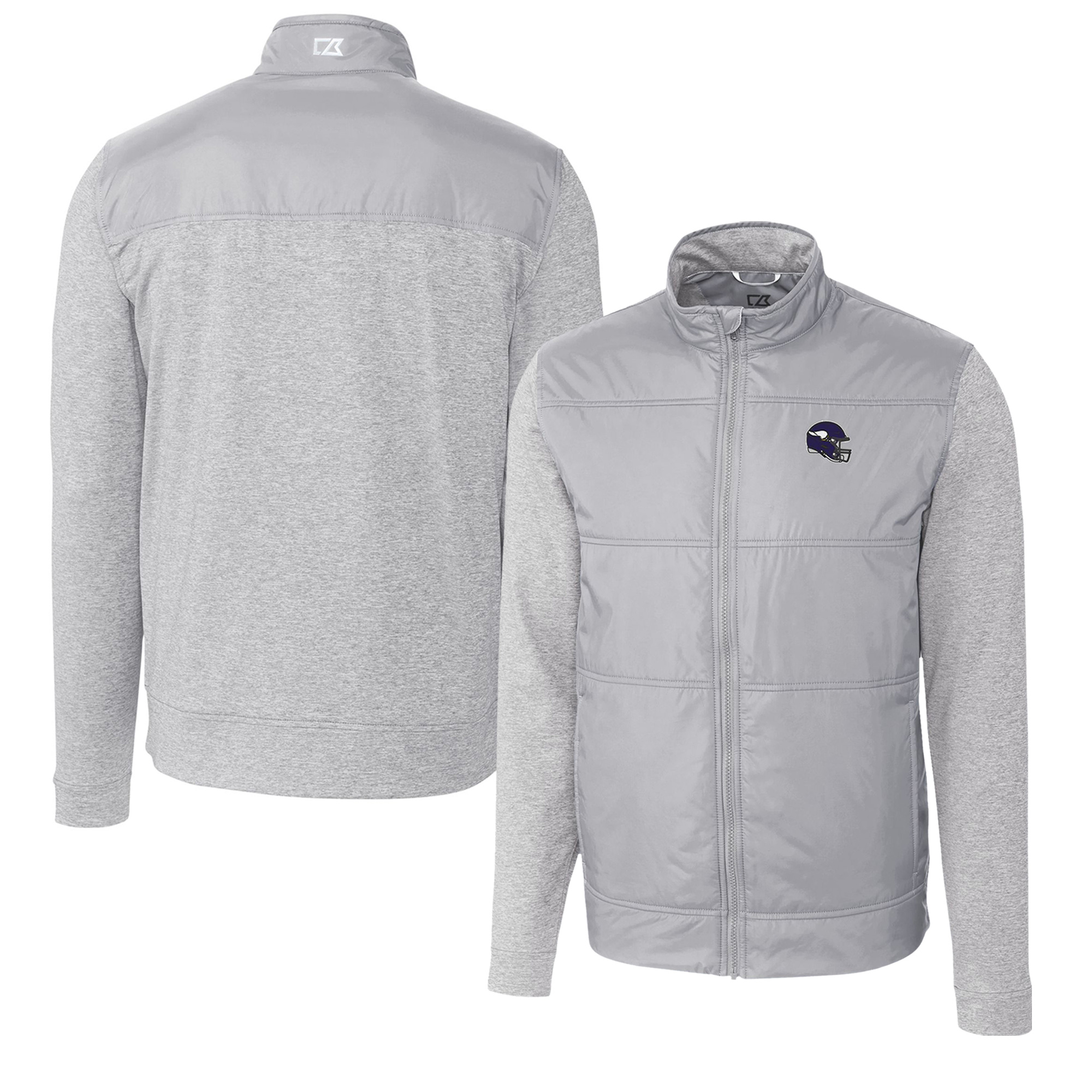 Men's Cutter & Buck Gray Minnesota Vikings Helmet Stealth Hybrid ...