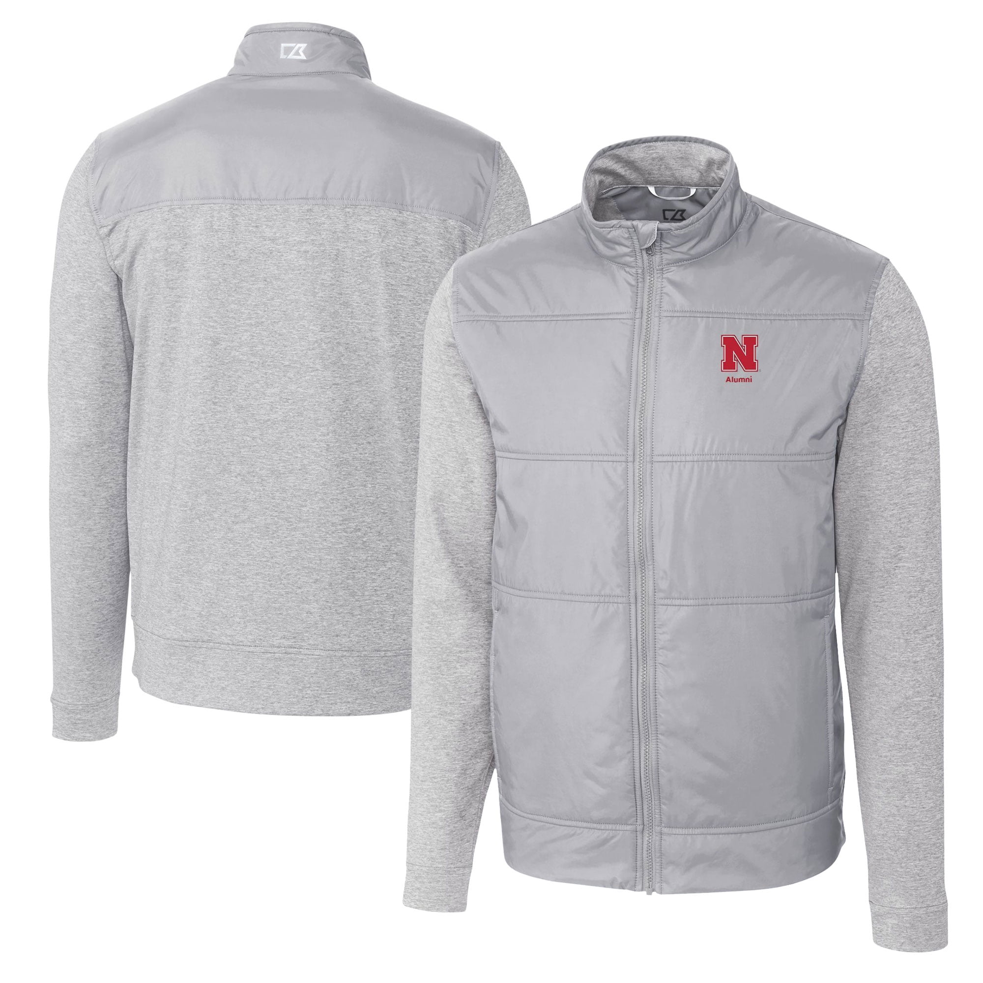 Men's Cutter & Buck Gray Nebraska Huskers Alumni Logo Stealth Hybrid ...