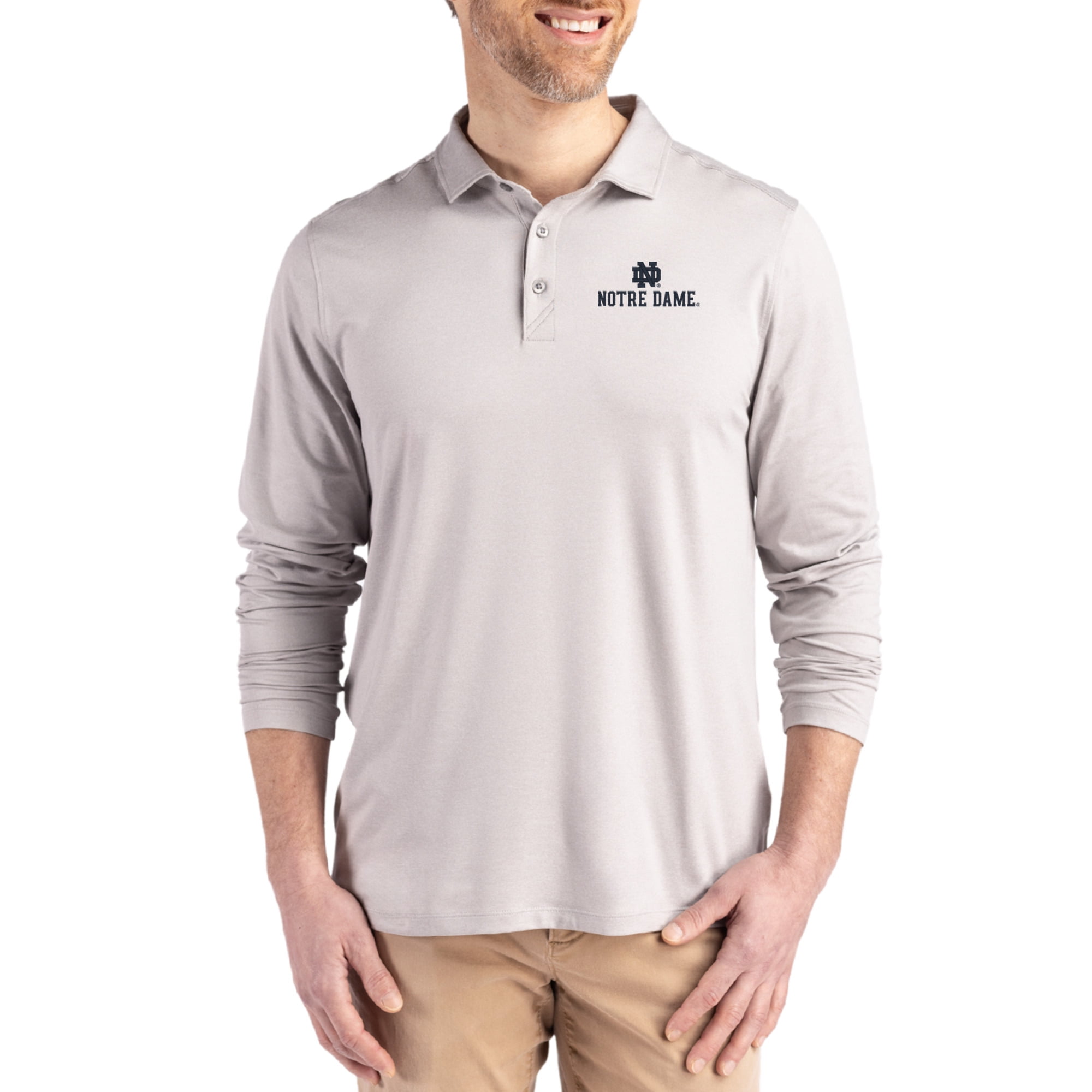 Men's Cutter & Buck Gray Notre Dame Fighting Irish Primary Coastline ...