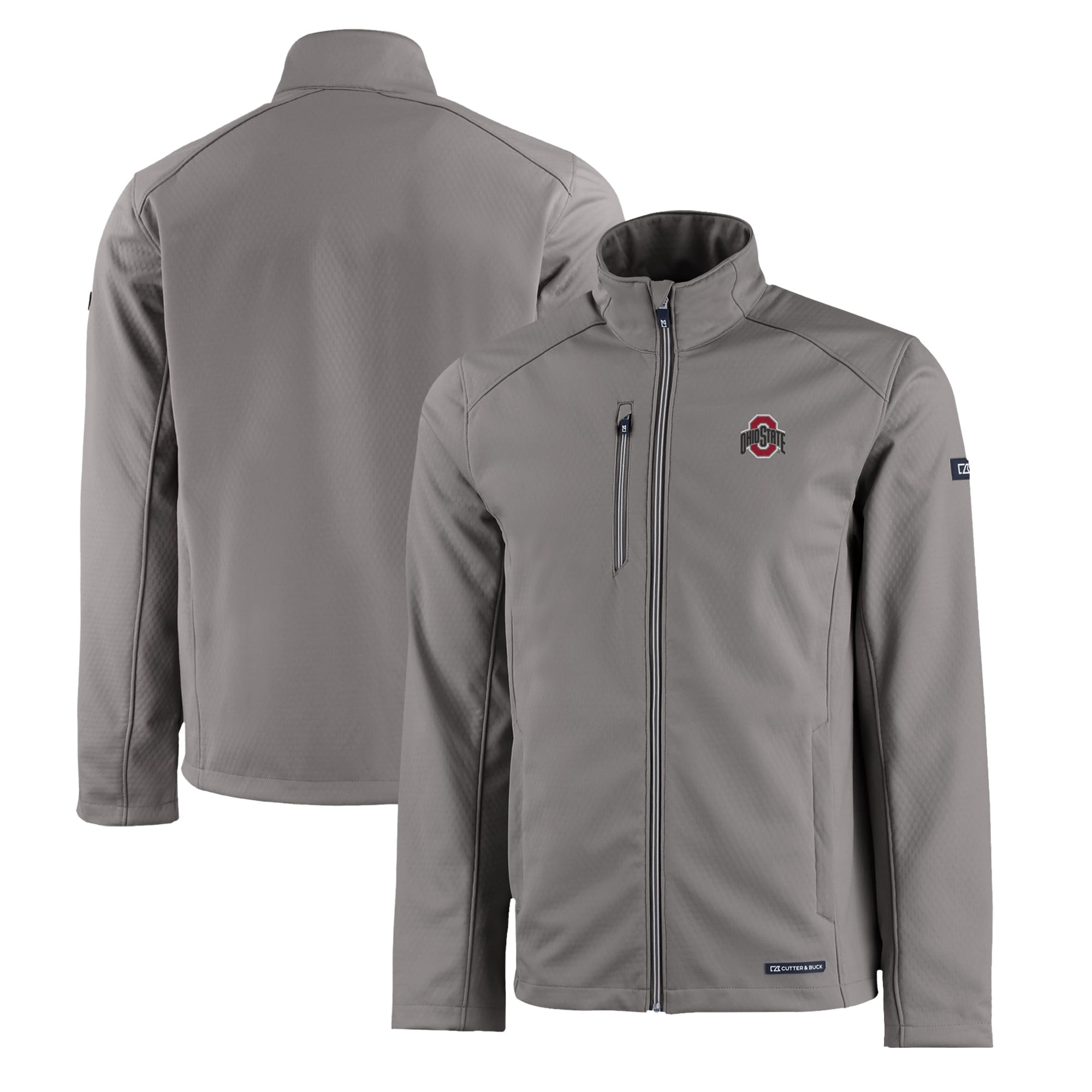 Men's Cutter & Buck Gray Ohio State Buckeyes Evoke Eco Softshell ...