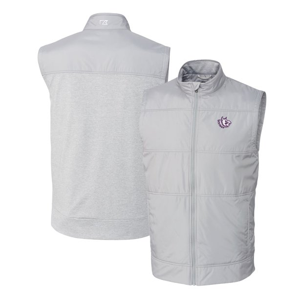 Men's Cutter & Buck Gray TCU Horned Frogs Vault Stealth Hybrid Quilted ...