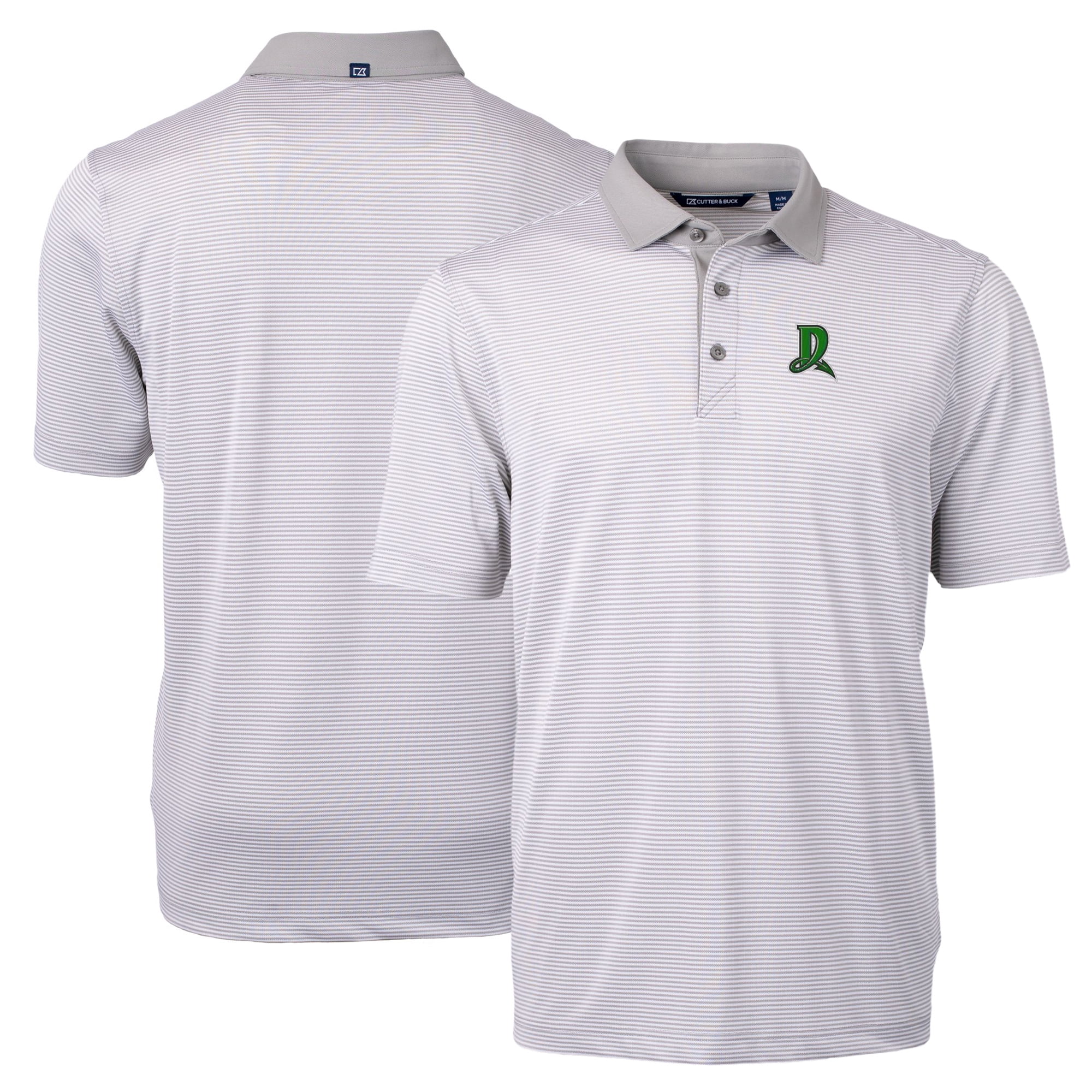Men's Cutter & Buck Gray/White Dayton Dragons Virtue Eco Pique Micro ...