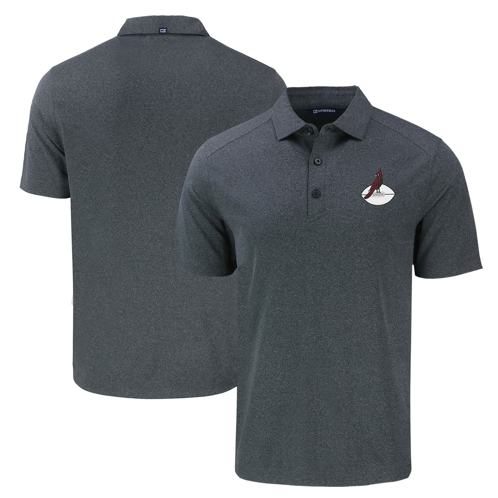 Men's Cutter & Buck Heather Black Arizona Cardinals Throwback Forge Eco ...