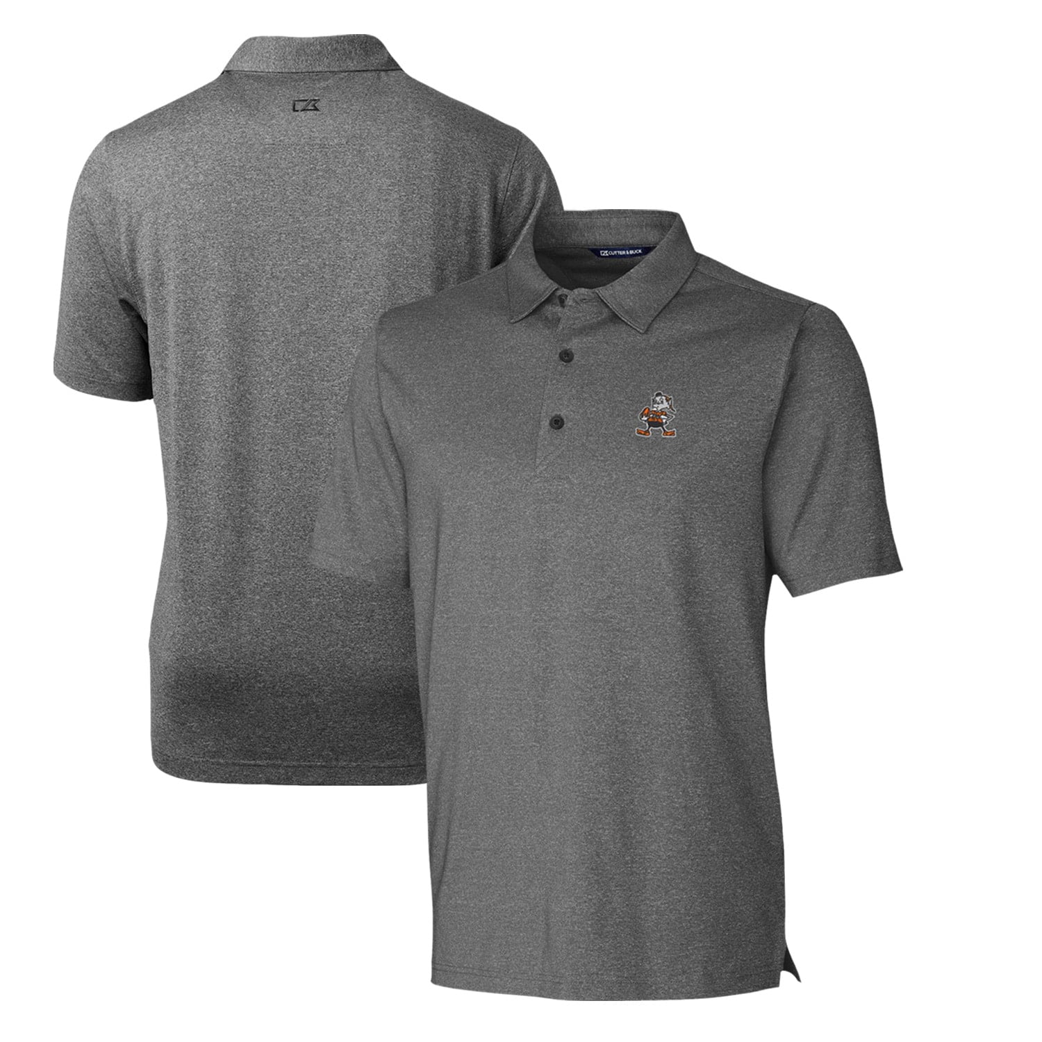 Men's Cutter & Buck Heather Charcoal Cleveland Browns Throwback Logo ...