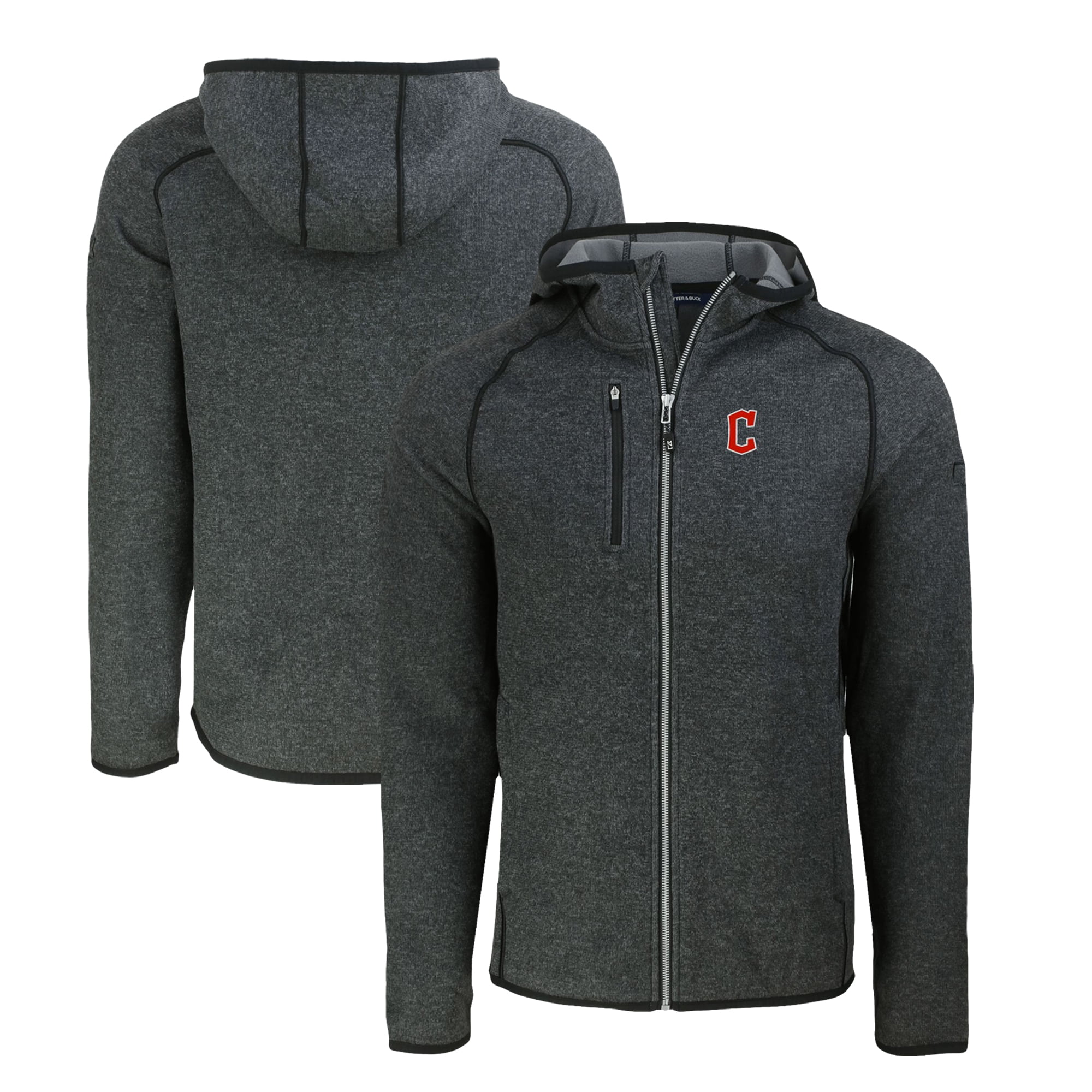 Men's Cutter & Buck Heather Charcoal Cleveland Guardians Mainsail Full ...