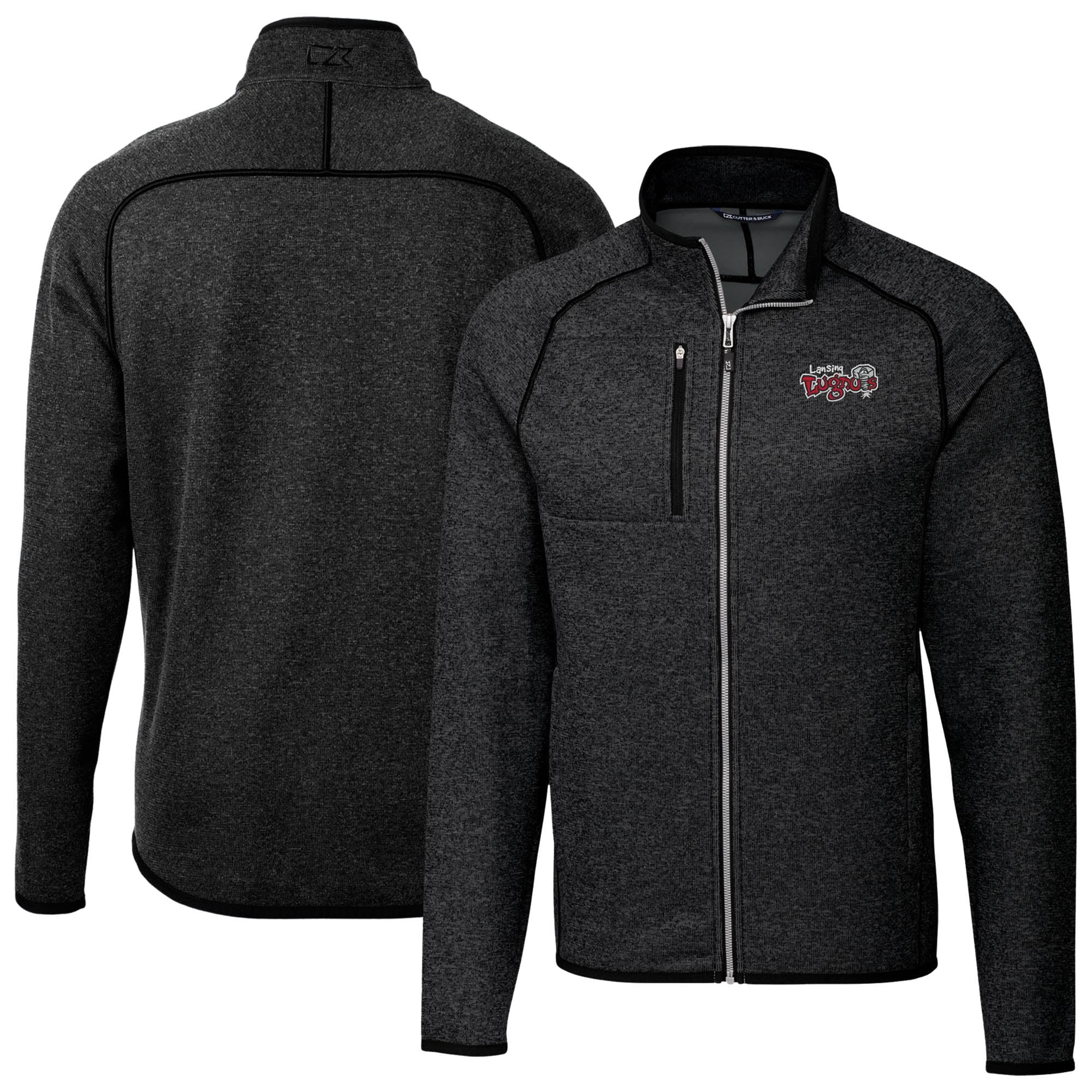 Men's Cutter & Buck Heather Charcoal Lansing Lugnuts Mainsail Sweater ...