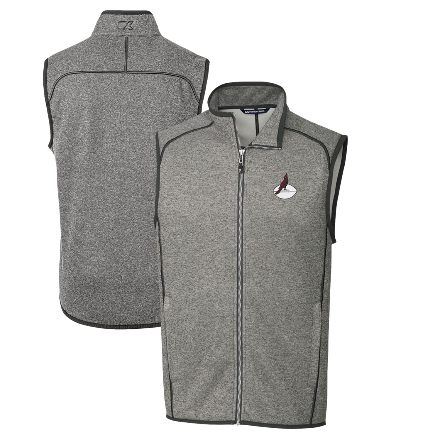 Men's Cutter & Buck Heather Gray Arizona Cardinals Throwback Logo ...