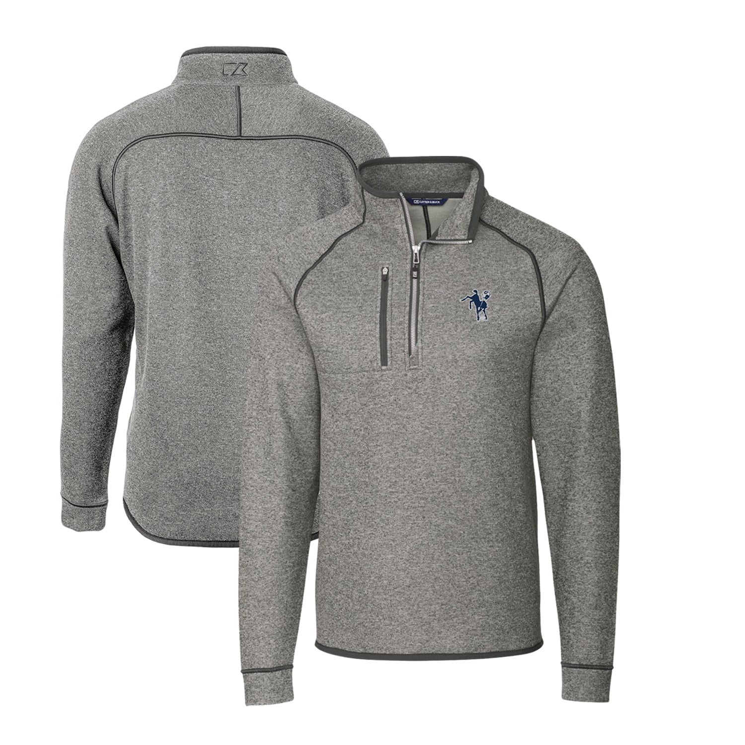 Men's Cutter & Buck Heather Gray Indianapolis Colts Throwback Logo ...