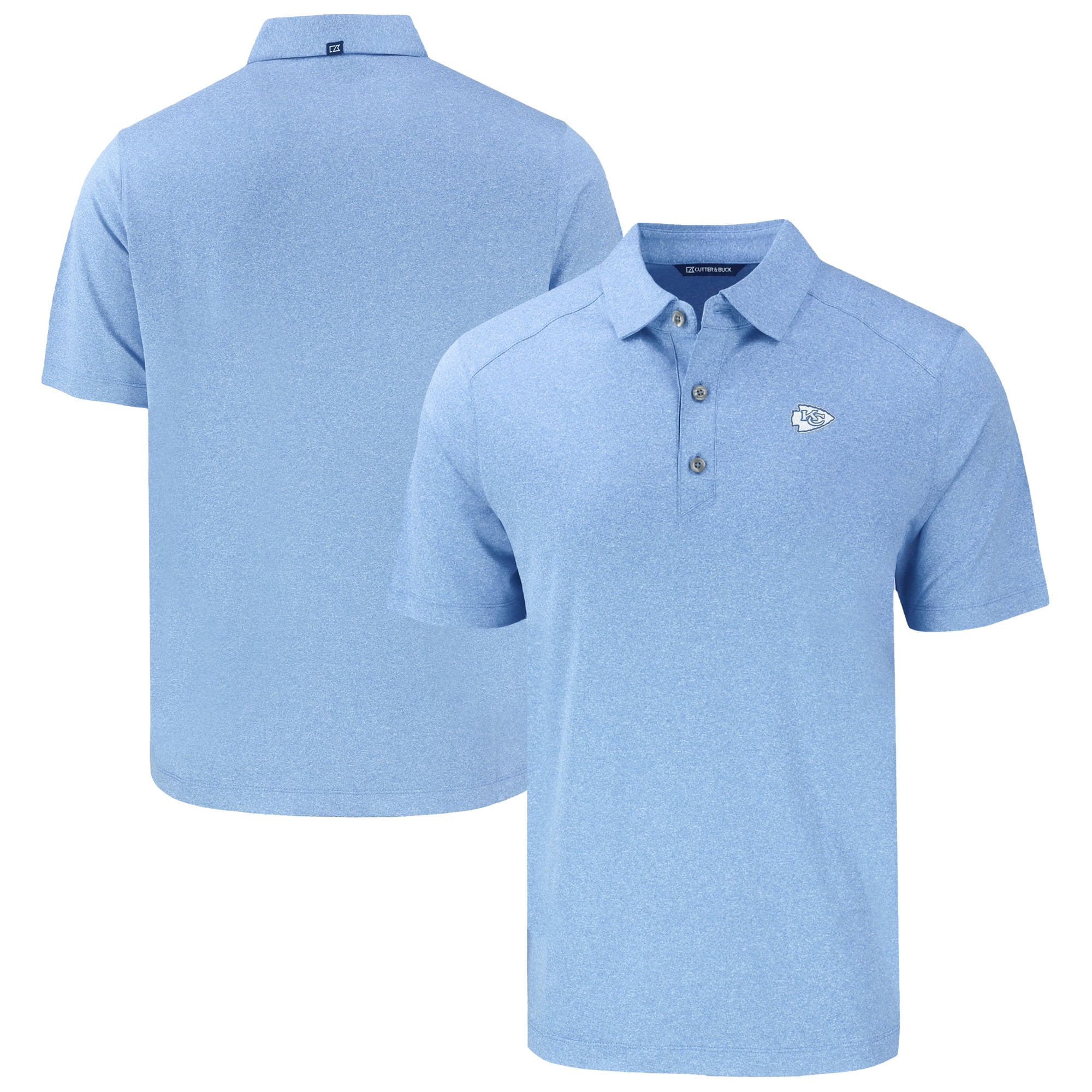 Men's Cutter & Buck Heather Powder Blue Kansas City Chiefs Forge Eco ...