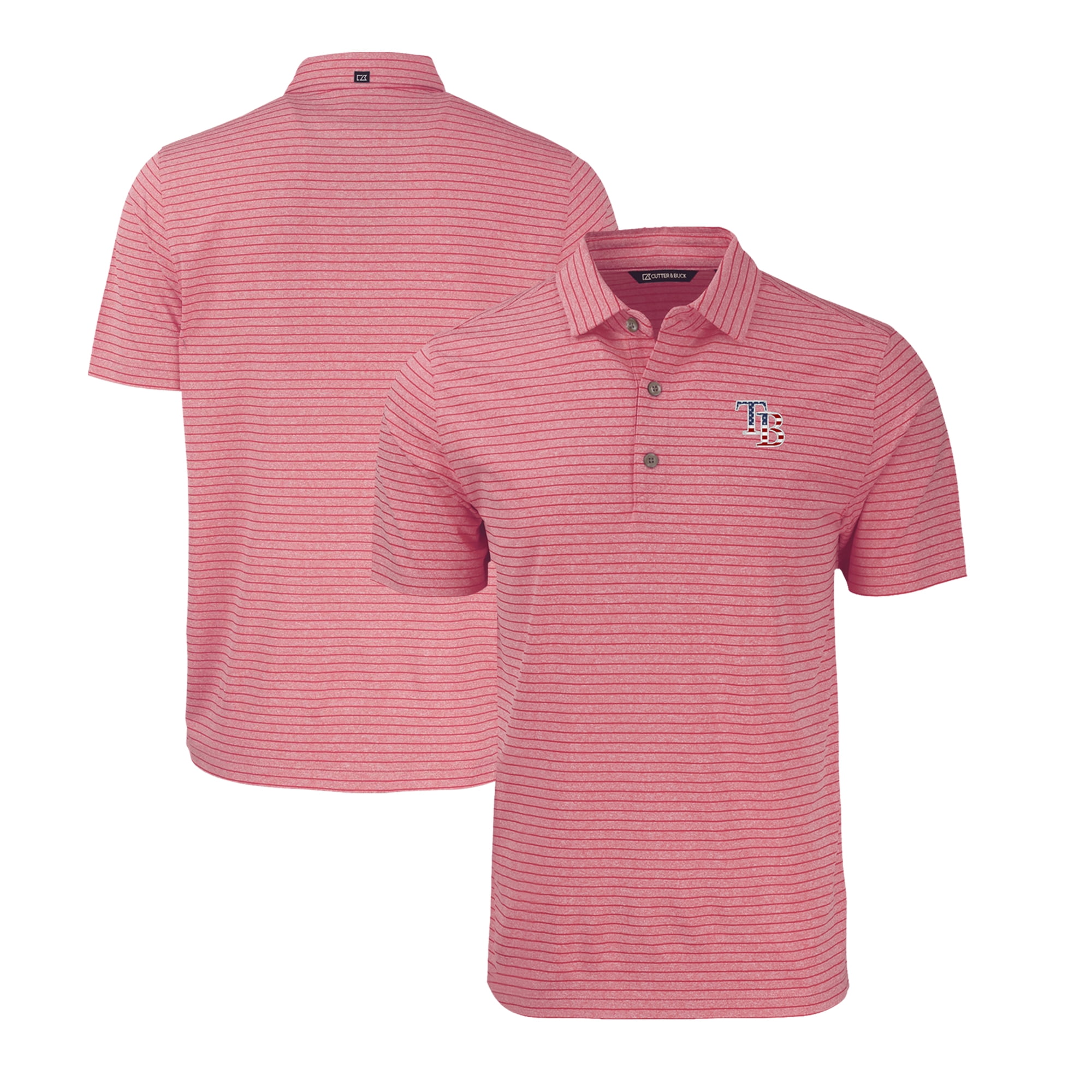 Men's Cutter & Buck Heather Red Tampa Bay Rays Stars & Stripes Big ...