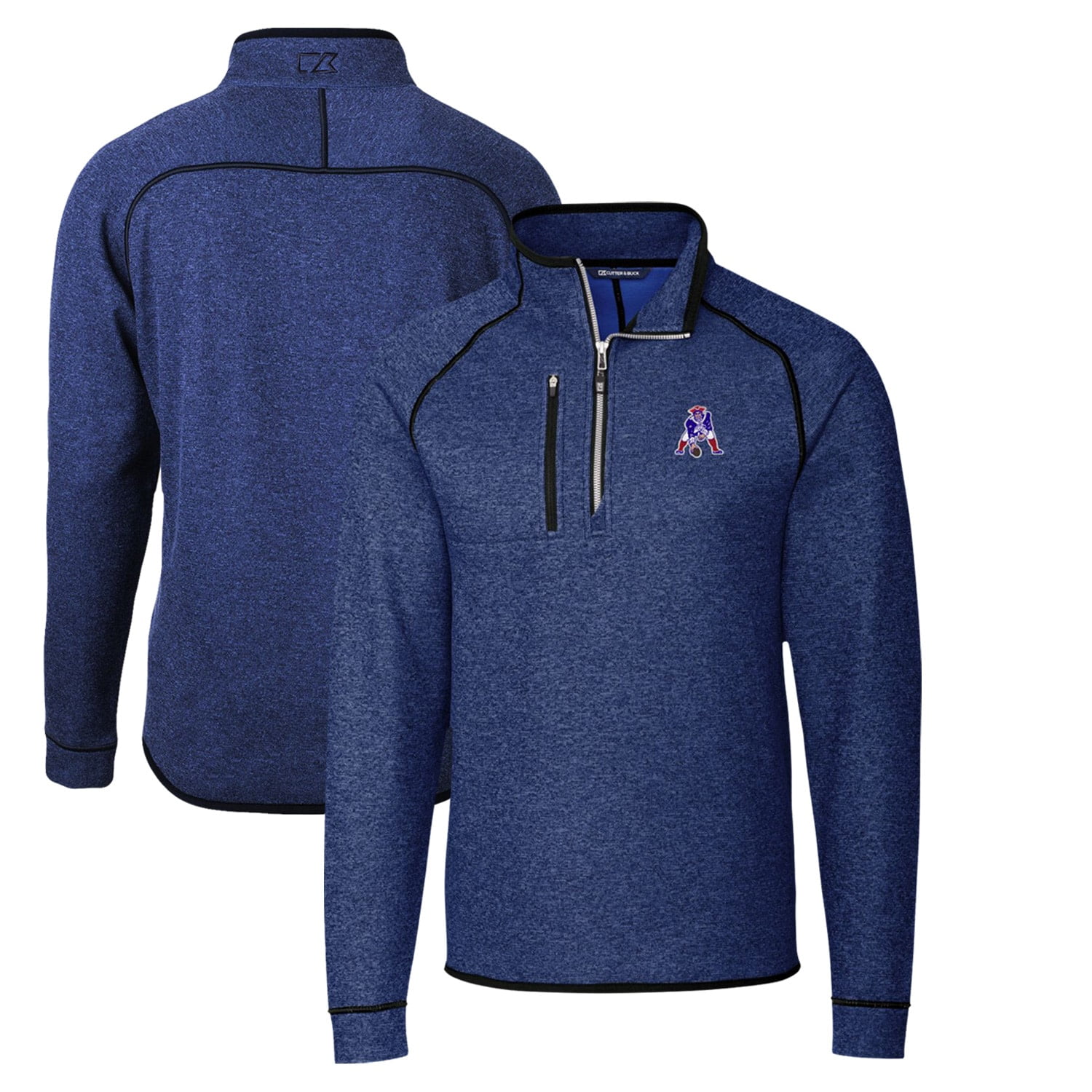 Men's Cutter & Buck Heather Royal New England Patriots Throwback Logo ...