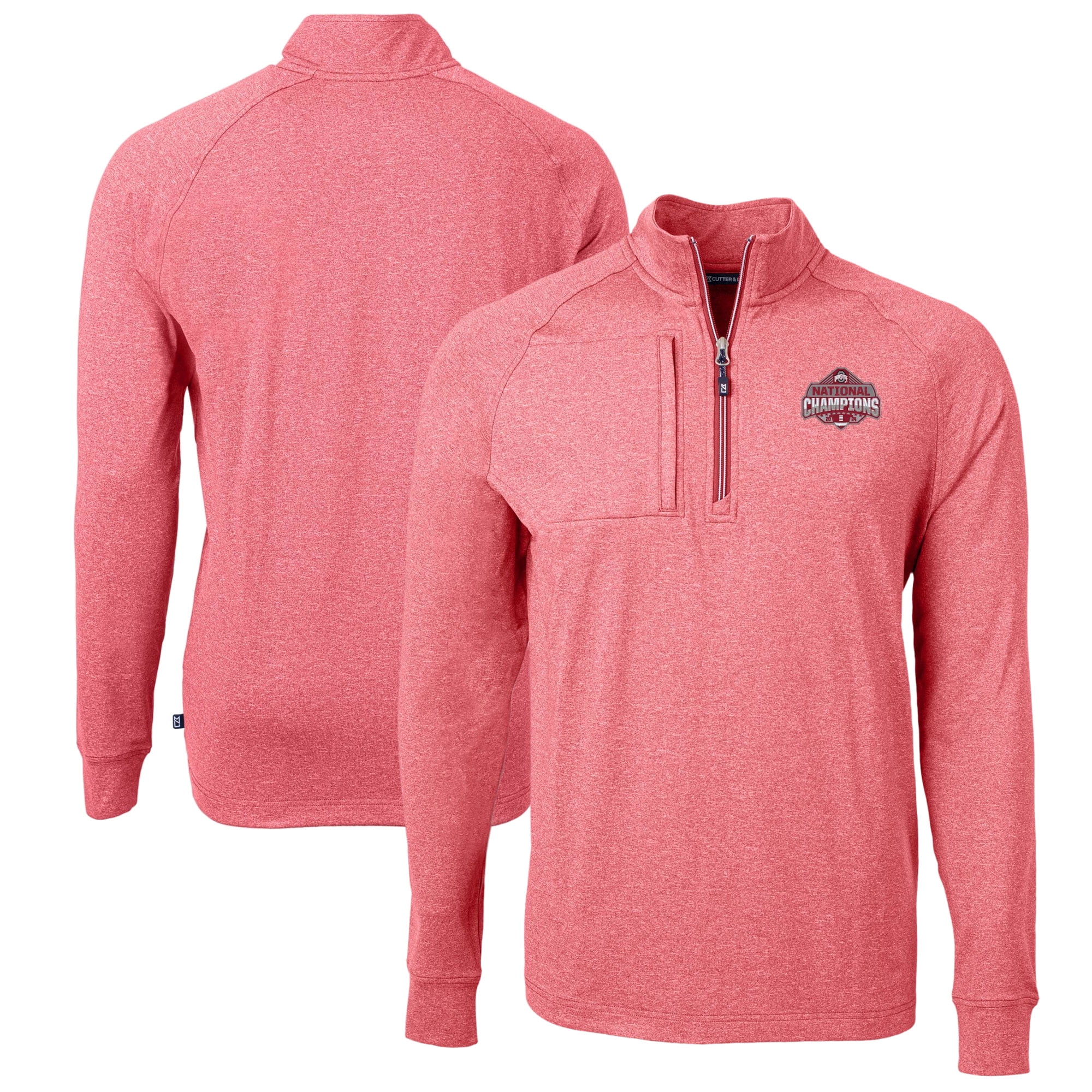 Men's Cutter & Buck Heather Scarlet Ohio State Buckeyes Big & Tall ...