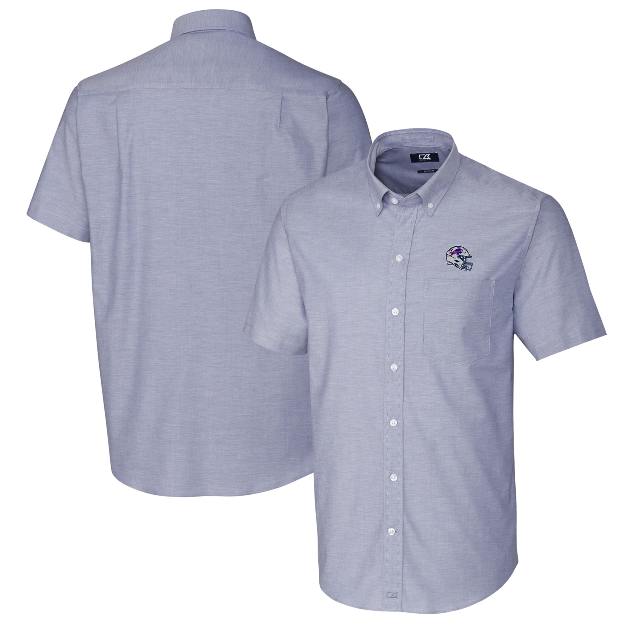 Men's Cutter & Buck Light Blue Buffalo Bills Helmet Short Sleeve ...