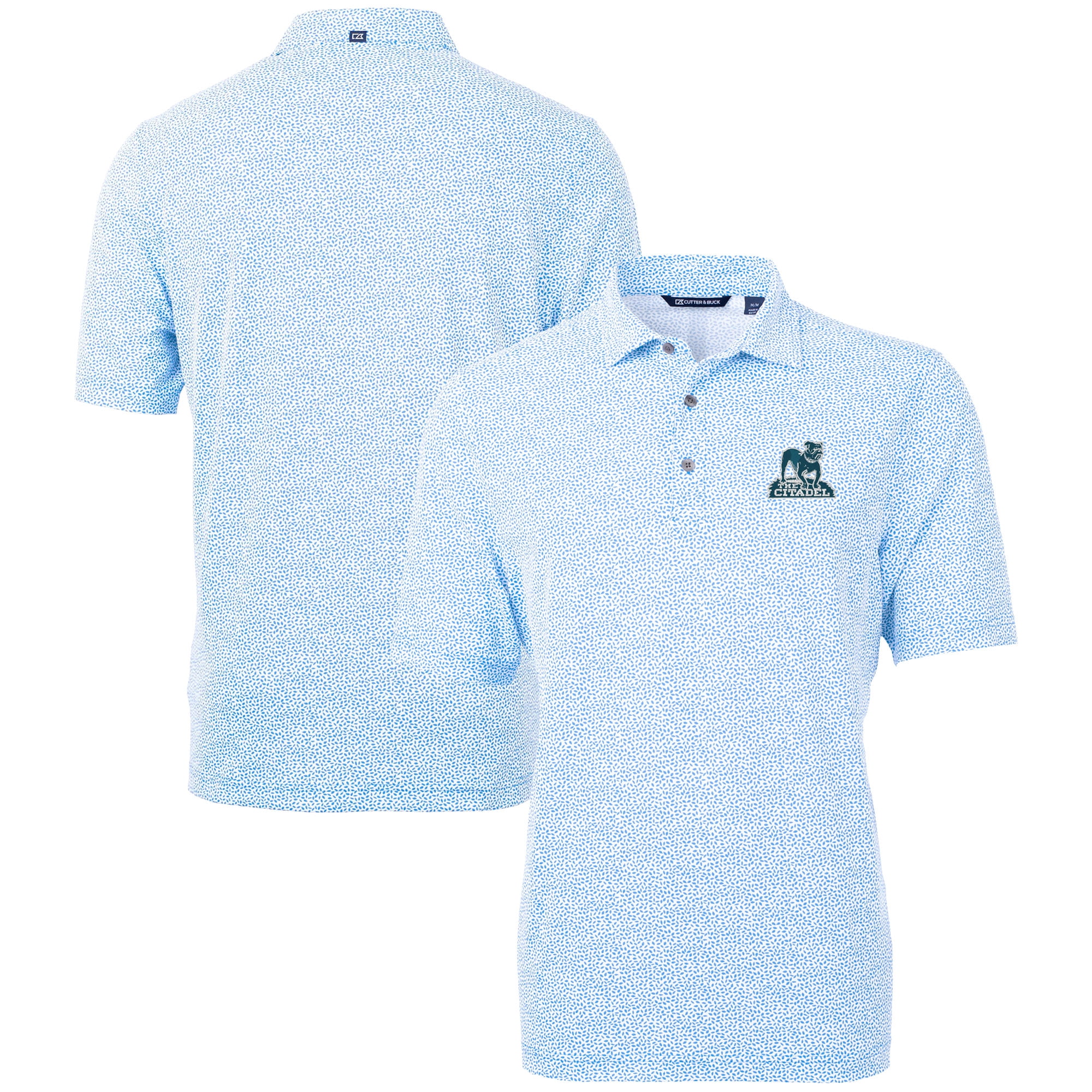 Men's Cutter & Buck Light Blue Citadel Bulldogs Vault DryTec Virtue Eco ...