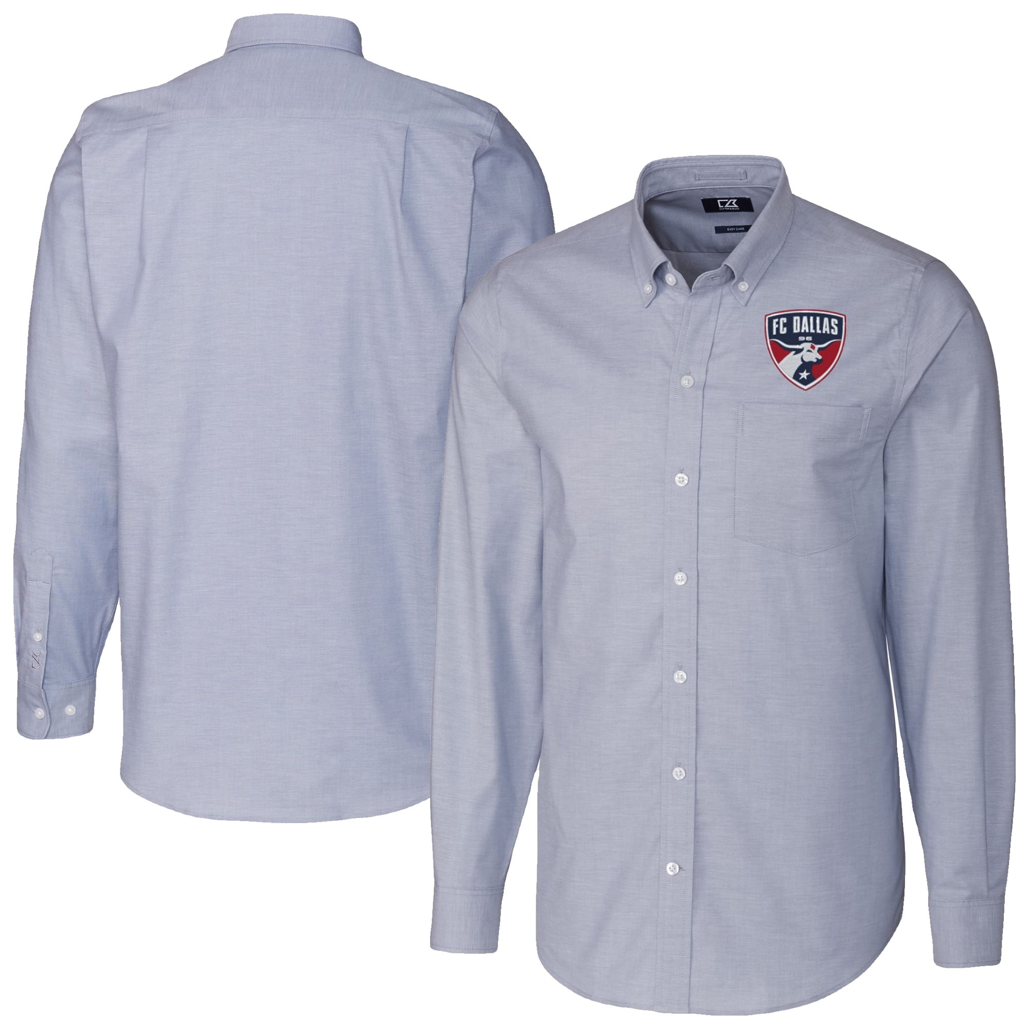 Men's Cutter & Buck Light Blue FC Dallas Stretch Oxford Long Sleeve ...